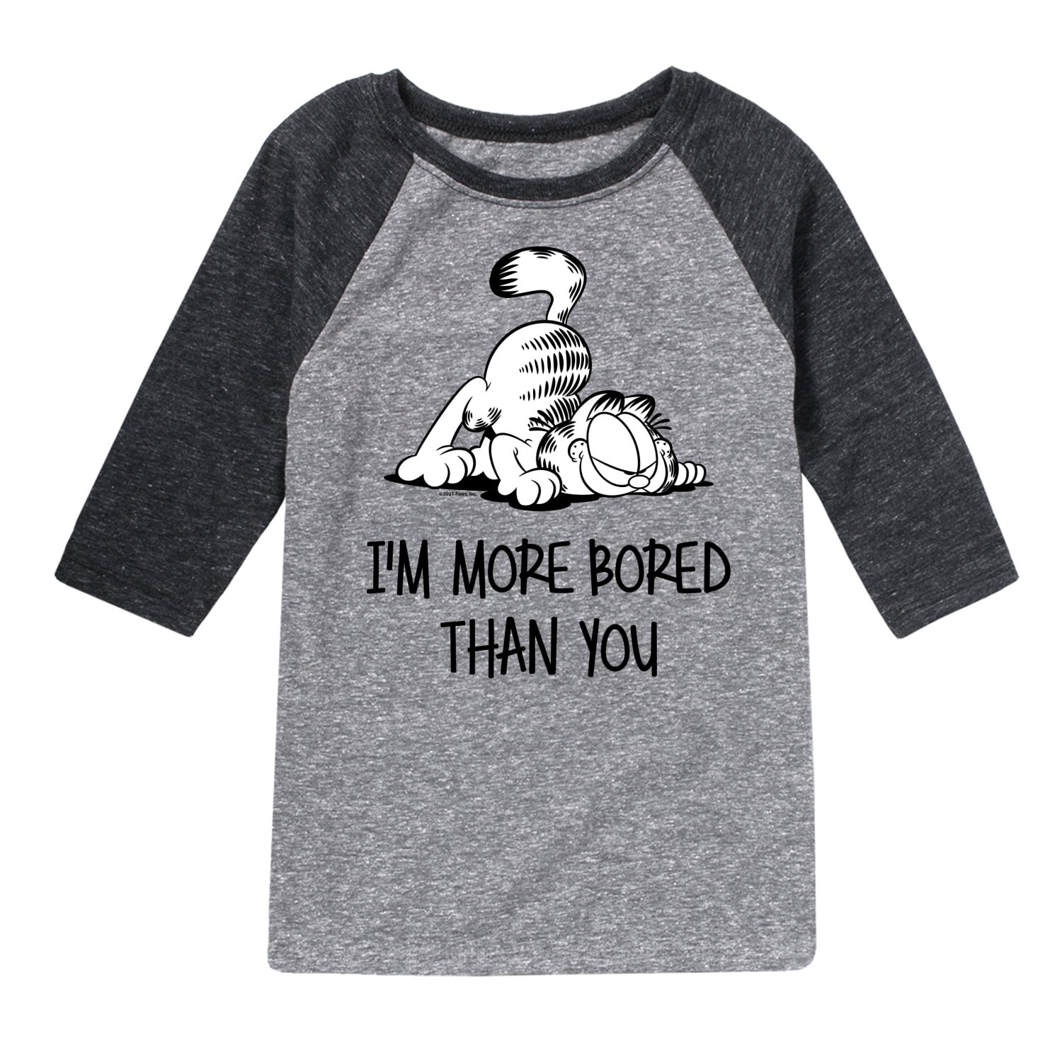 Garfield - More Bored Than You - Toddler And Youth Raglan Graphic T ...