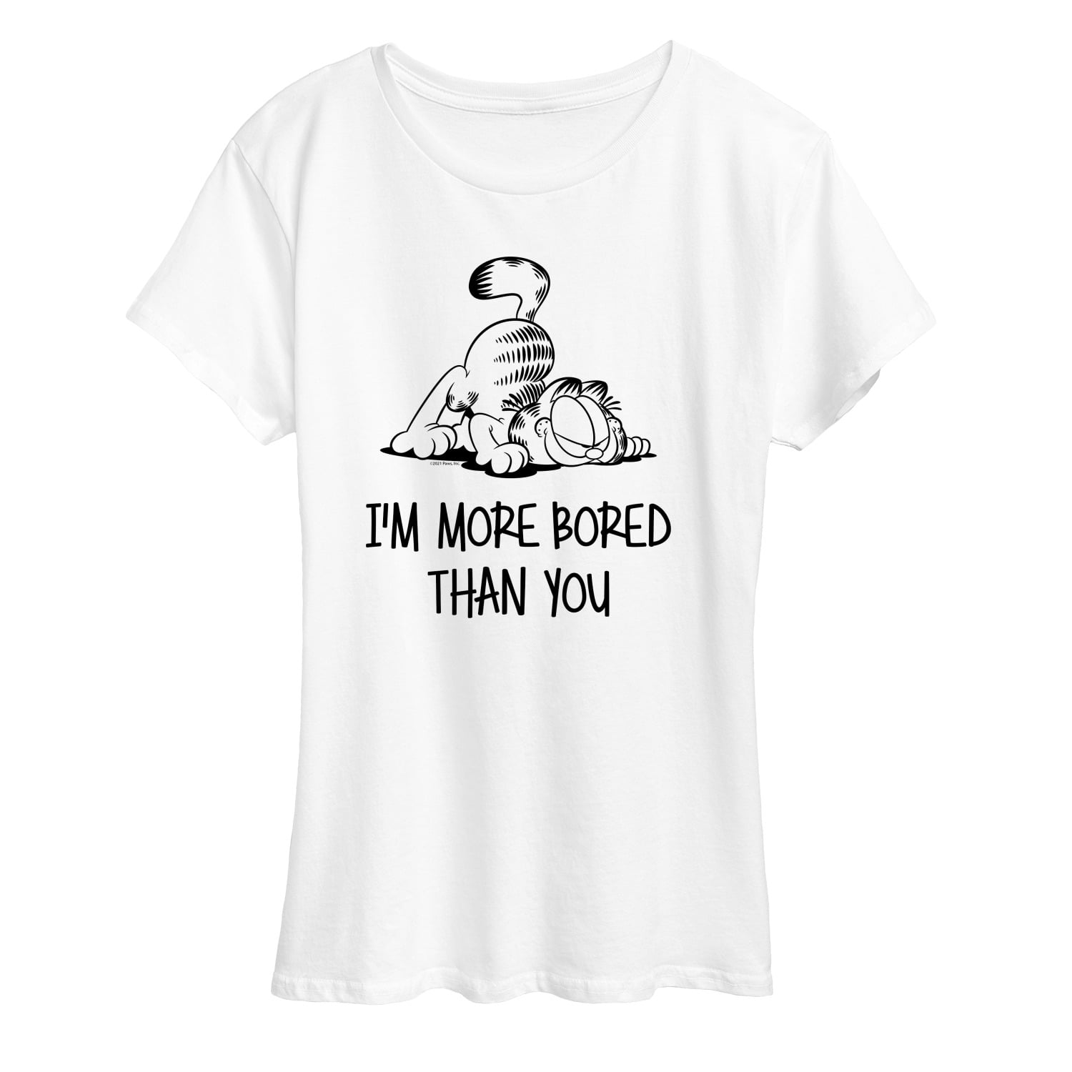 Garfield - More Bored Than You - Women's Short Sleeve Graphic T-Shirt ...