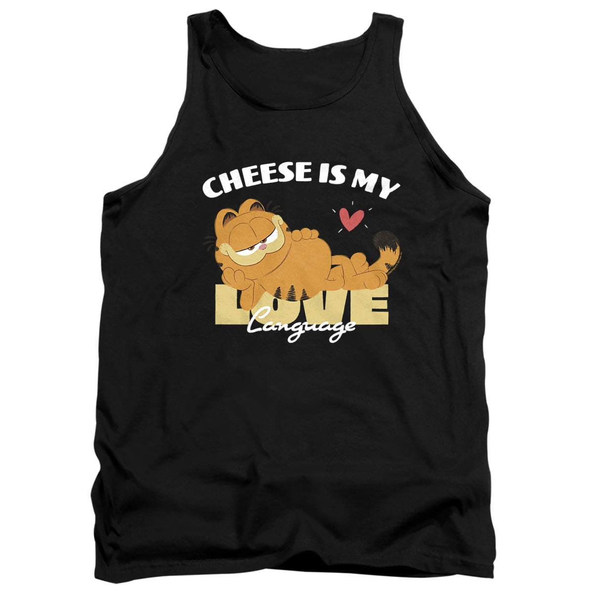 Garfield Movie Cheese is My Love Language Unisex Adult Tank Top, Black ...