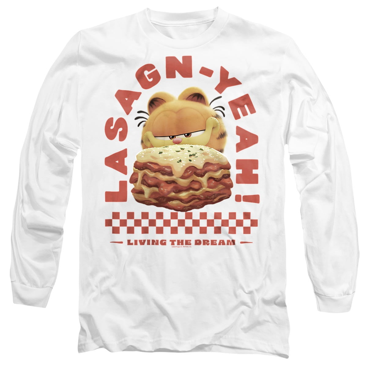 Garfield Movie Lasagn-yeah Unisex Adult Long-Sleeve T Shirt, White ...