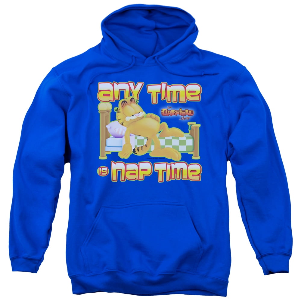 Garfield Nap Time Adult Pullover Hoodie Sweatshirt Royal Blue - Walmart.com
