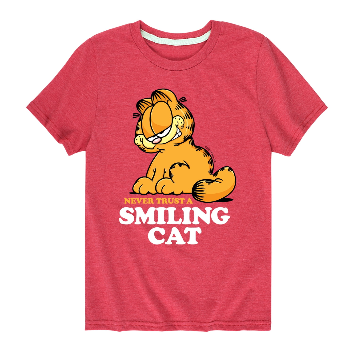 Garfield - Never Trust Smiling Cat - Toddler And Youth Short Sleeve ...