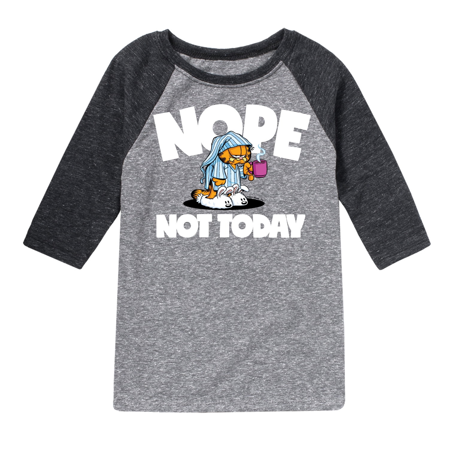 Garfield - Nope Not Today - Toddler & Youth Raglan Graphic T-Shirt ... Garfield - Nope Not Today - Toddler & Youth Raglan Graphic T-Shirt ...
