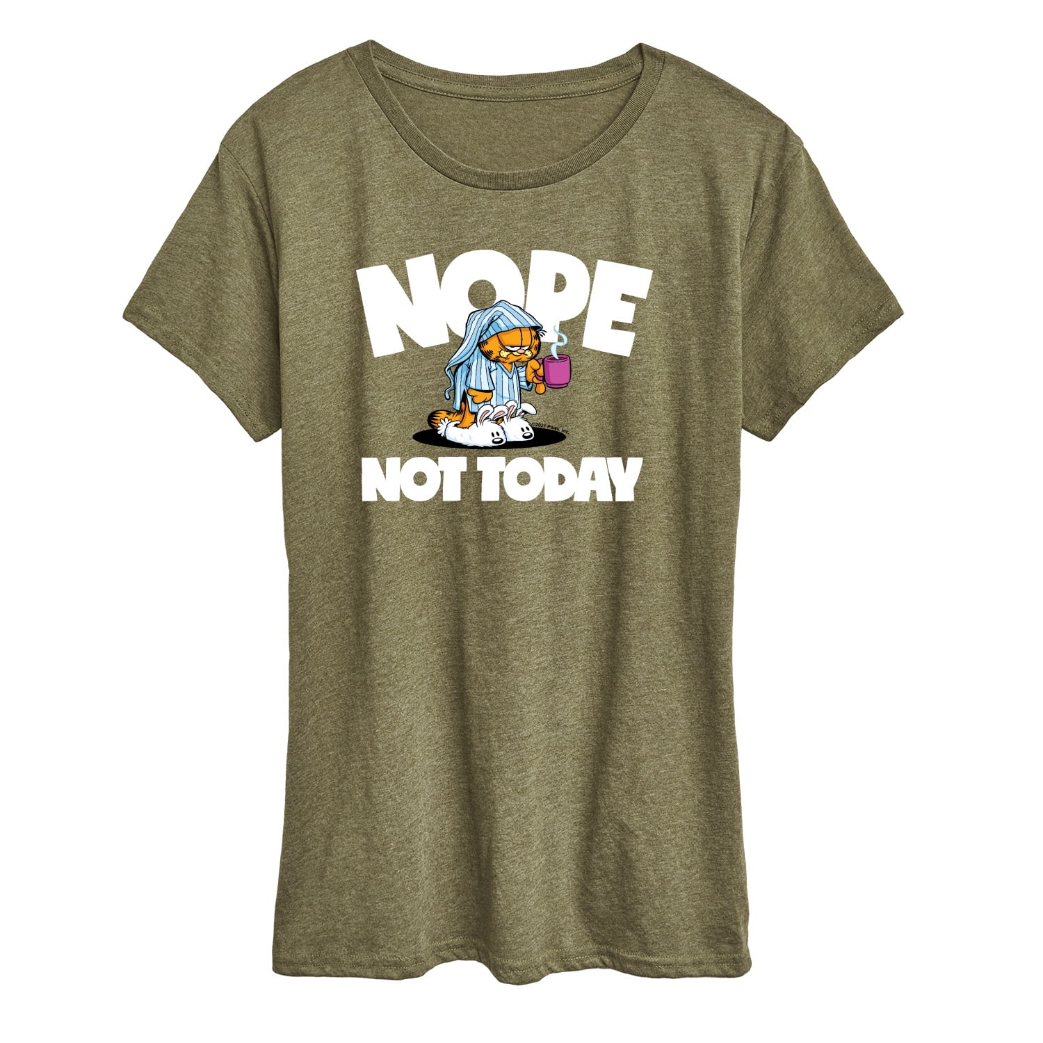 Garfield - Nope Not Today - Women's Short Sleeve Graphic T-Shirt ... Garfield - Nope Not Today - Women's Short Sleeve Graphic T-Shirt ...