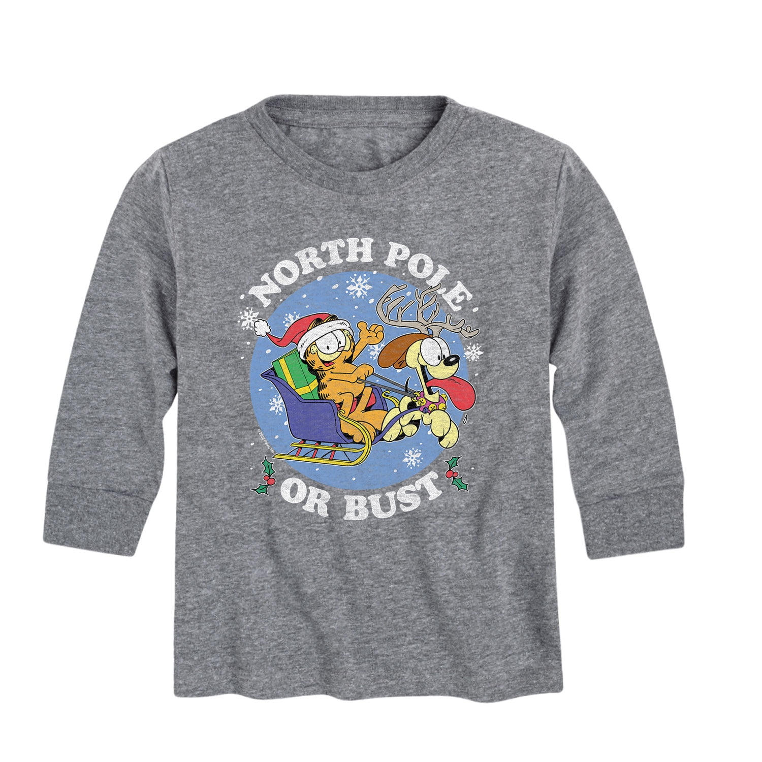 Garfield - North Pole Or Bust - Toddler And Youth Long Sleeve Graphic T ...