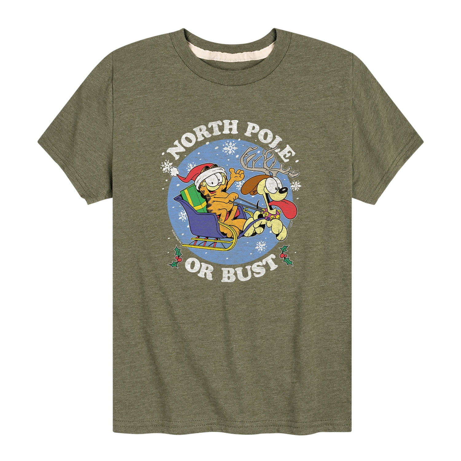 Garfield - North Pole Or Bust - Toddler And Youth Short Sleeve Graphic ...