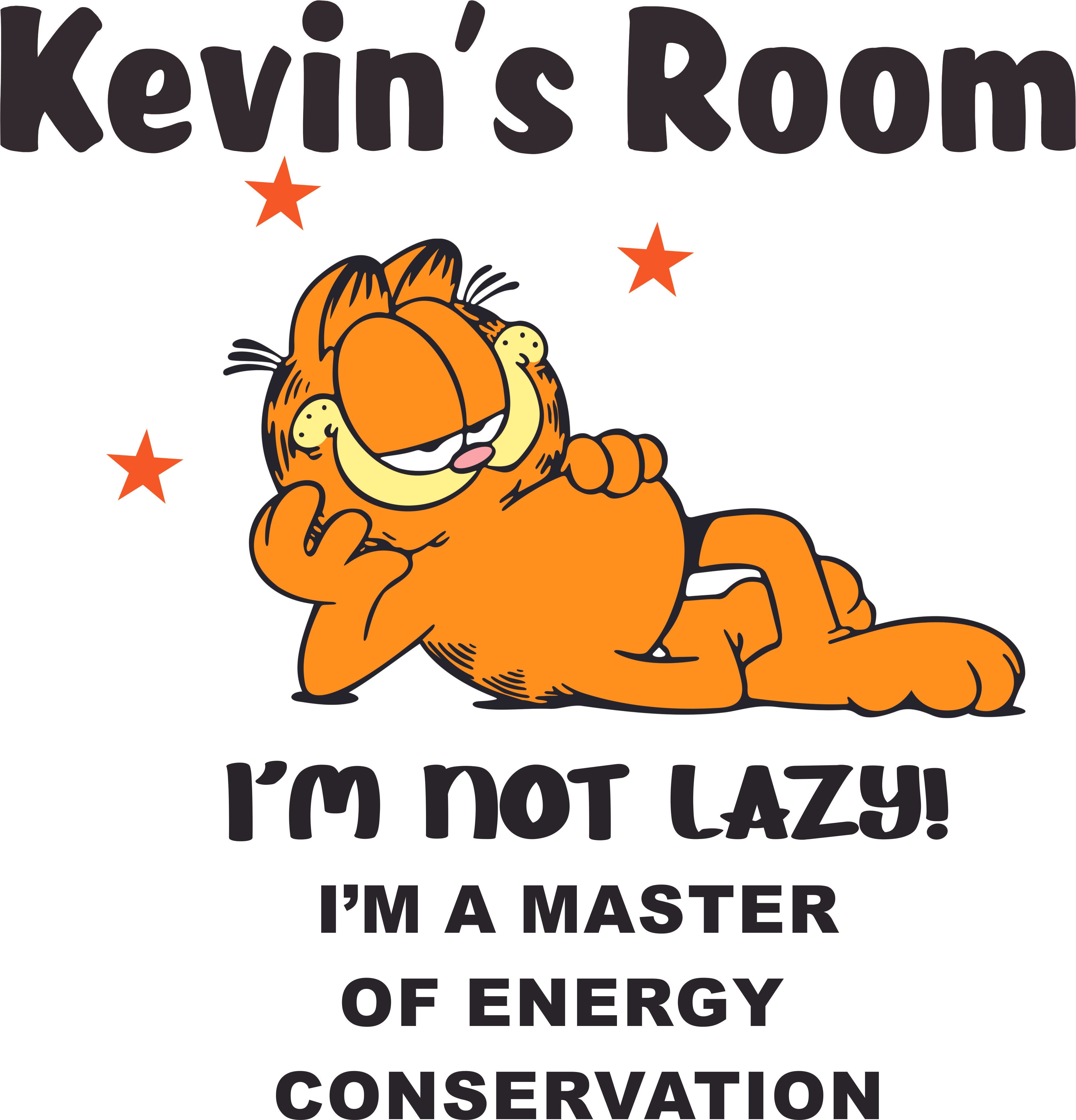 Garfield Not Lazy Funny Quote Cartoon Customized Wall Decal - Custom ...