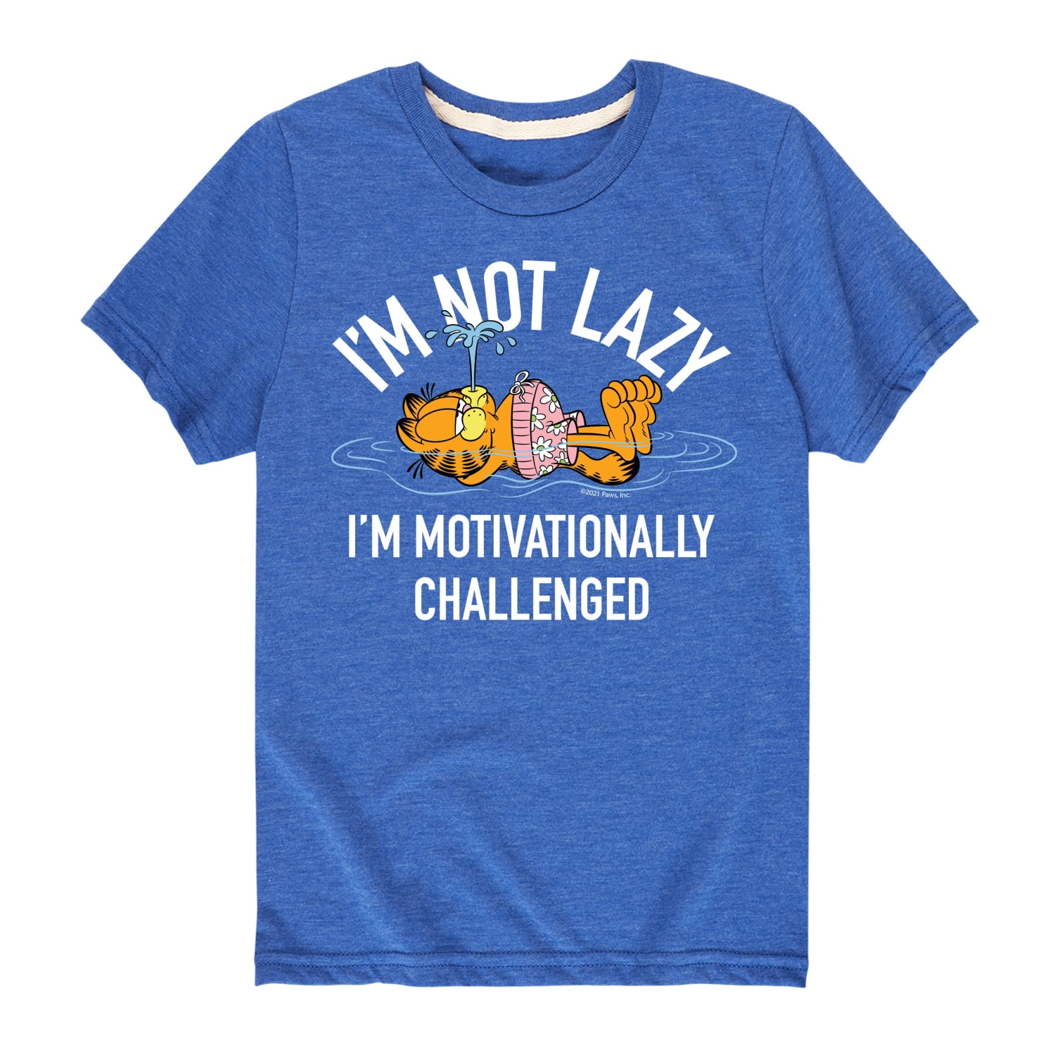 Garfield - Not Lazy - Toddler And Youth Short Sleeve Graphic T-Shirt ...