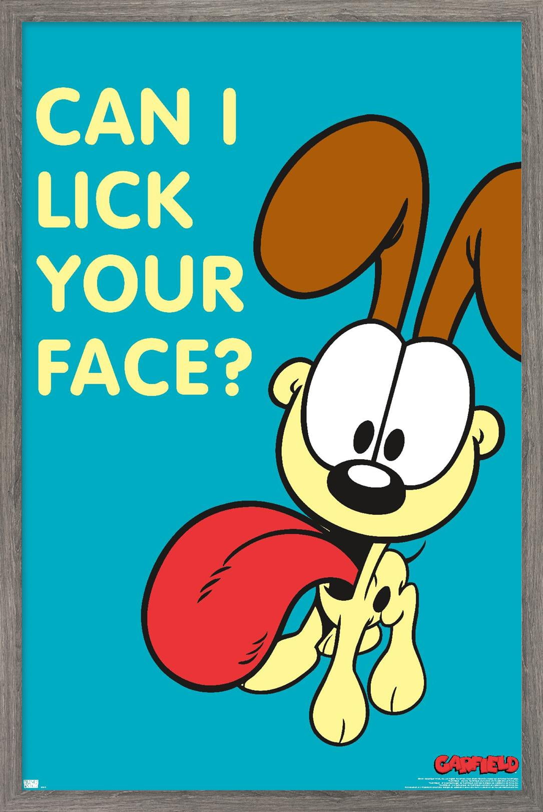 Garfield - Odie Face Lick Wall Poster, 22.375" x 34" Framed - Walmart.com