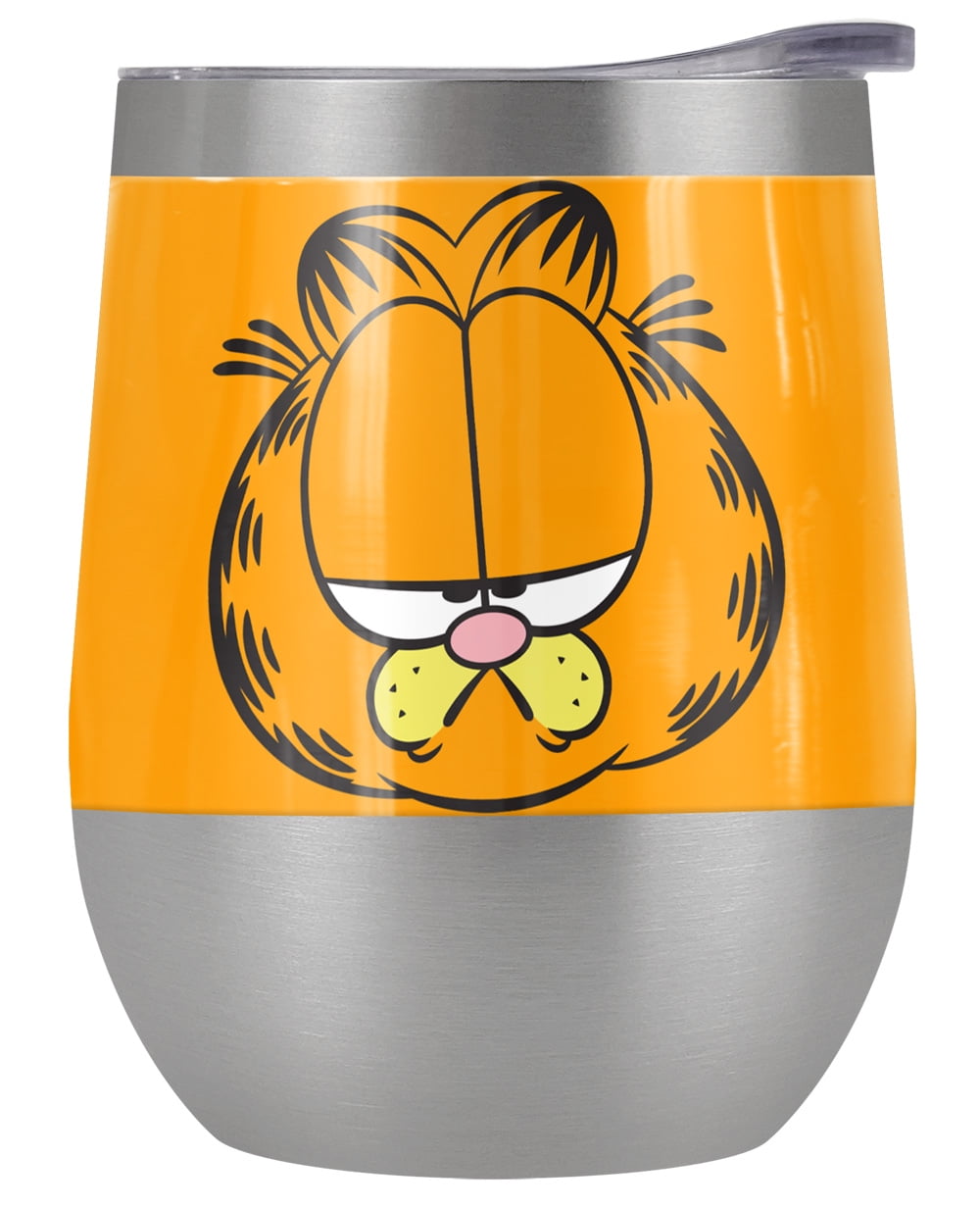 Garfield Official Garfield Big Head 12 oz Stemless Tumbler, Stainless ...