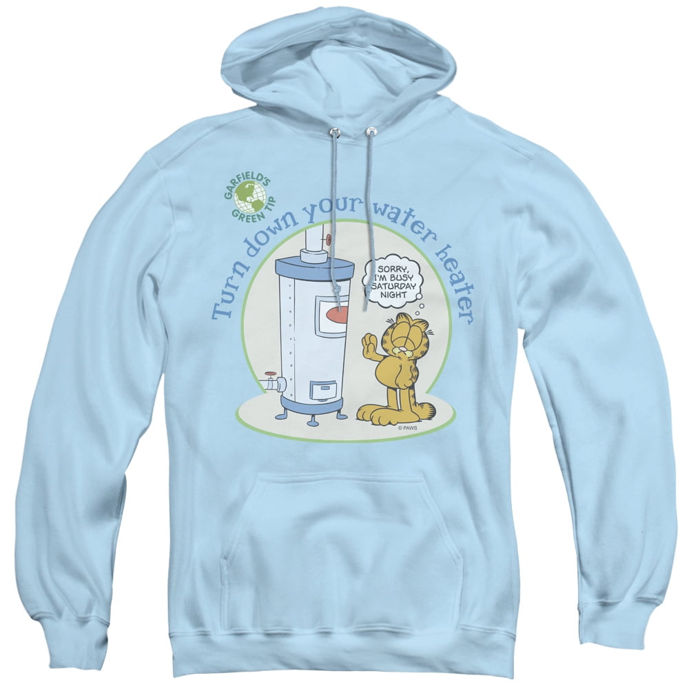 Garfield Plant A Tree Adult Pullover Hoodie Sweatshirt Light Blue ...