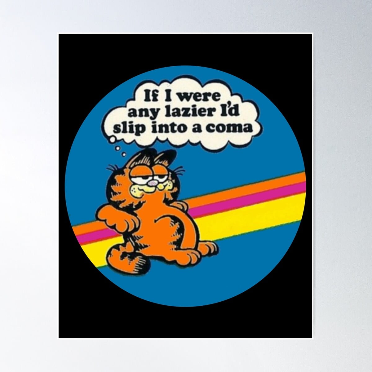 Garfield Retro I'M Not Lazy Poster Wall Art, Modern Wall Decor For ...