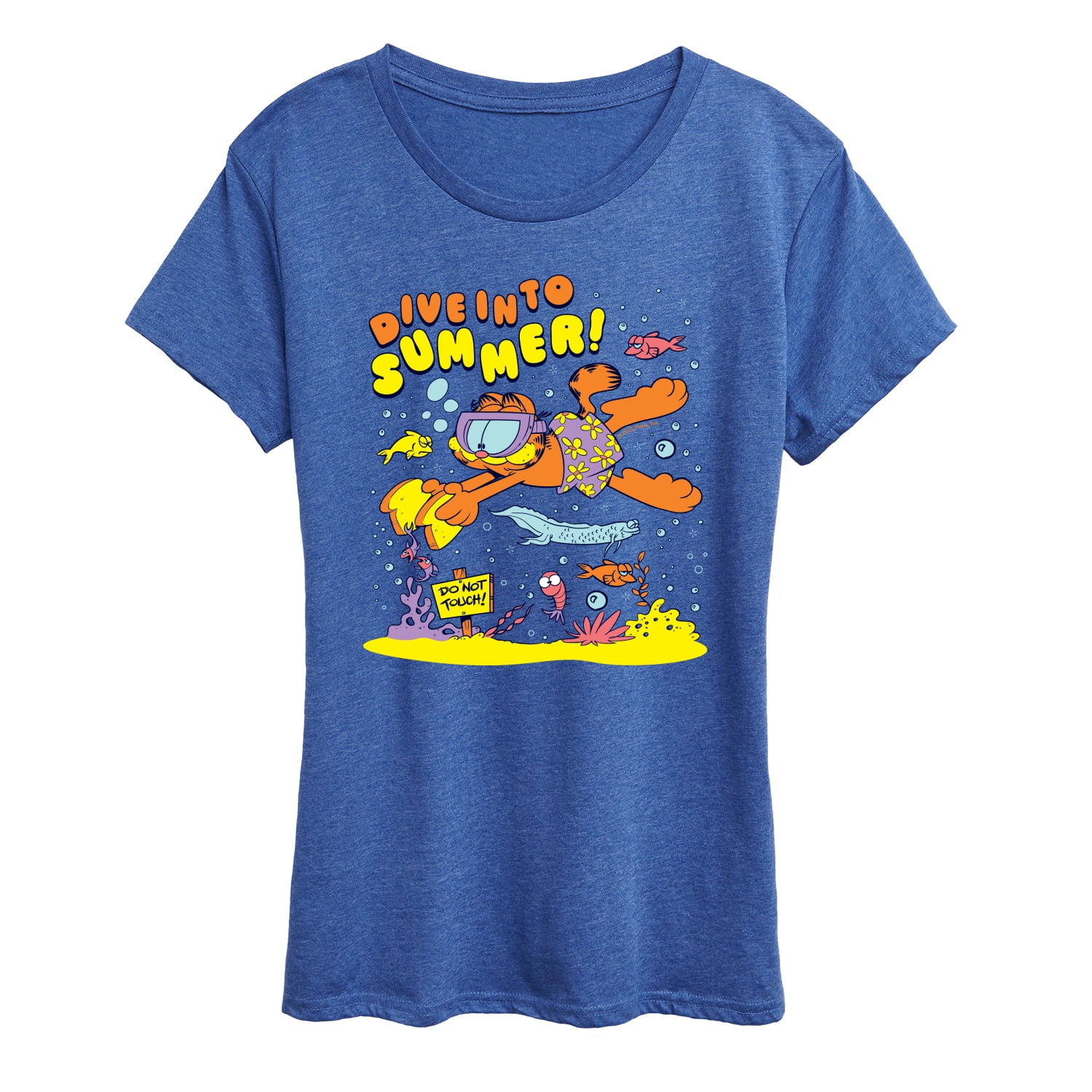 Garfield - Scuba Garf - Women's Short Sleeve Graphic T-Shirt - Walmart.com