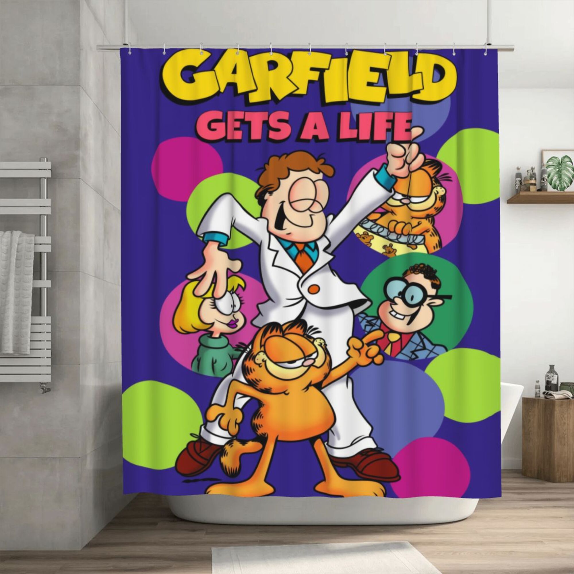 Garfield Shower Curtain, 72 x 72 inch Waterproof Fabric Shower Curtains ...