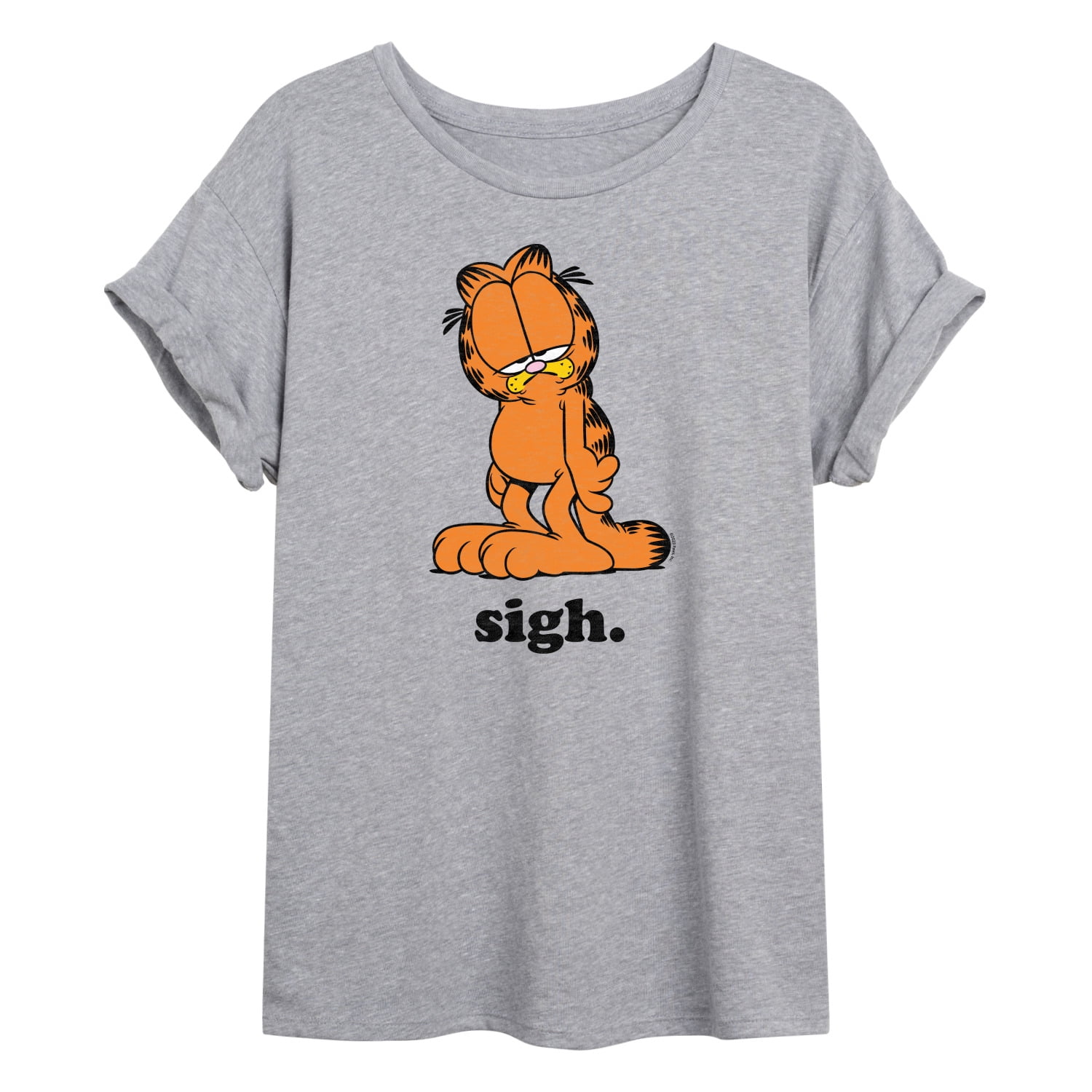 Garfield - Sigh Garfield - Juniors Ideal Flowy Muscle T-Shirt - Walmart.com