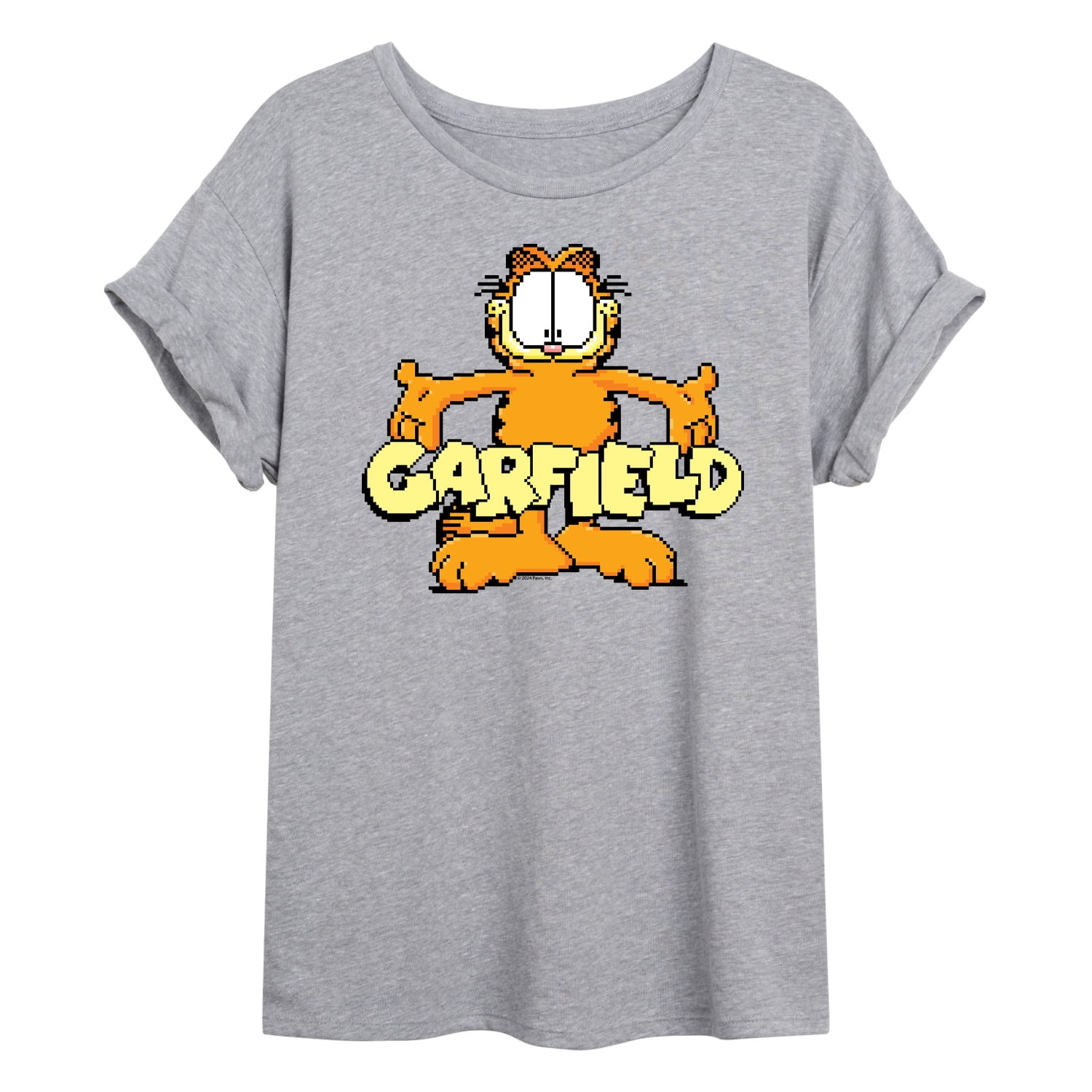 Garfield - Standing Logo - Juniors Ideal Flowy Muscle T-Shirt - Walmart.com