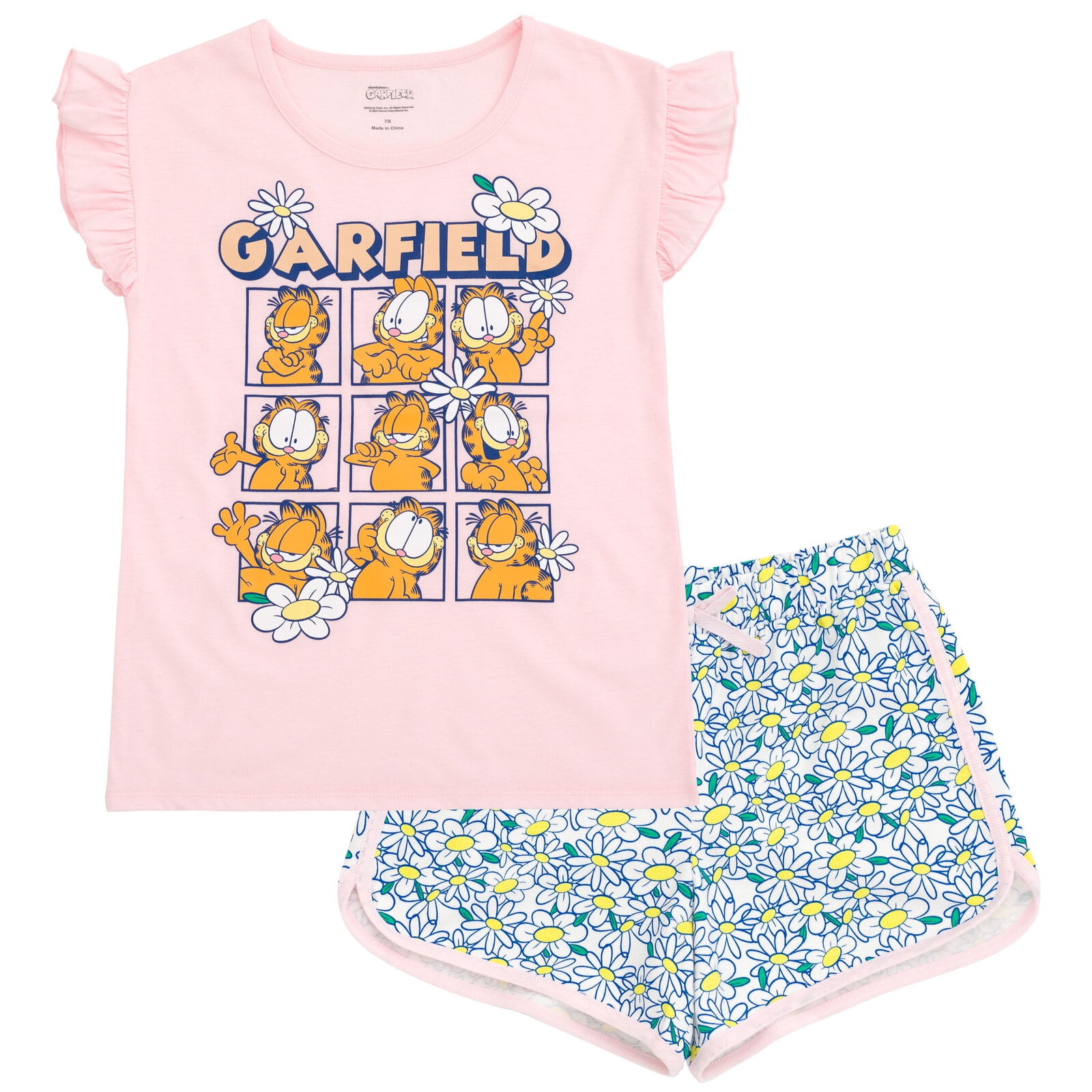 Garfield T-Shirt and Dolphin French Terry Shorts Outfit Set Toddler to ...