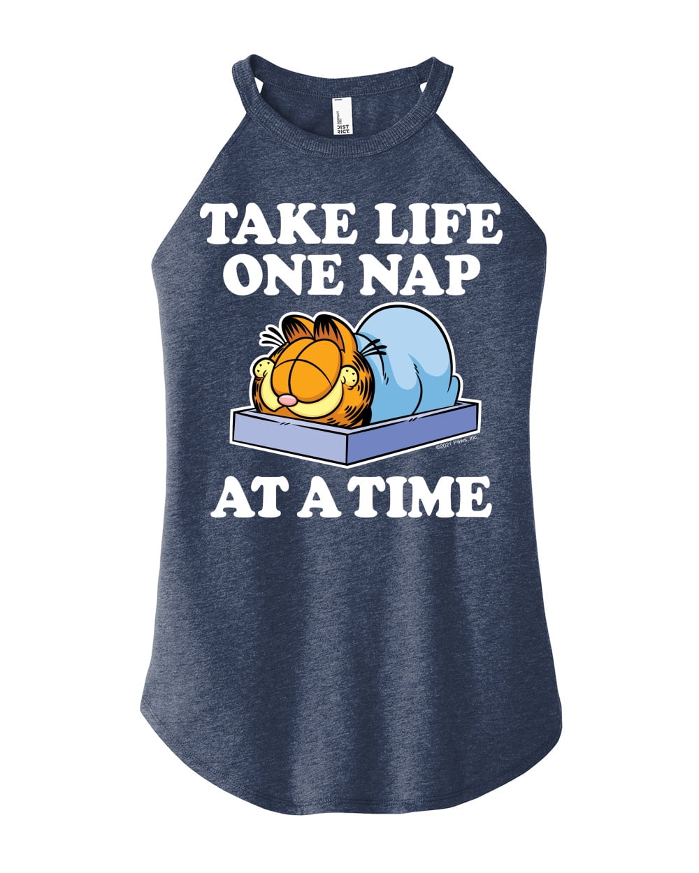 Garfield - Take Life One Nap - Juniors High Neck Tank Top - Walmart.com