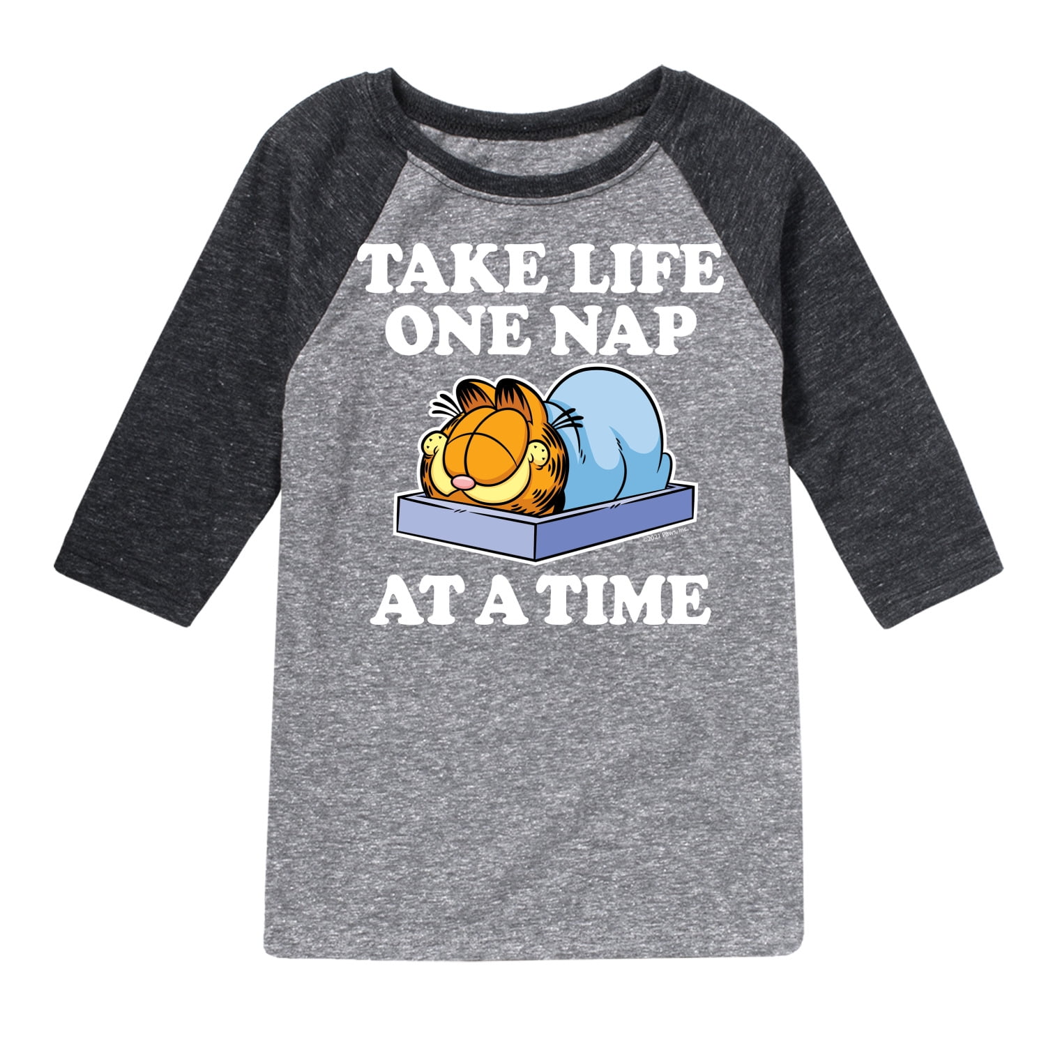 Garfield - Take Life One Nap - Toddler And Youth Raglan Graphic T-Shirt ...