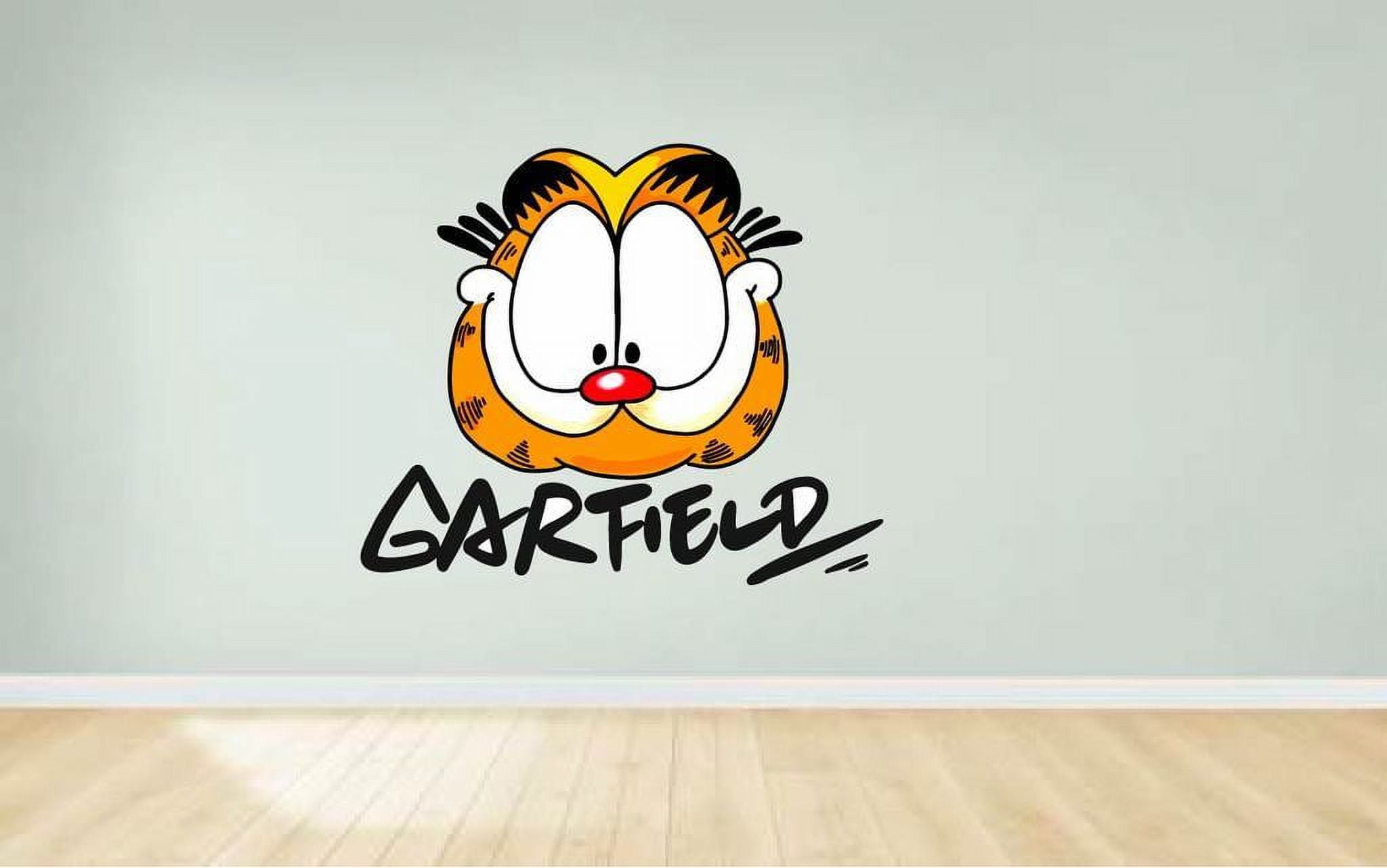 Garfield The Cat Happy Face Cartoon Character Wall Art Sticker Vinyl ...