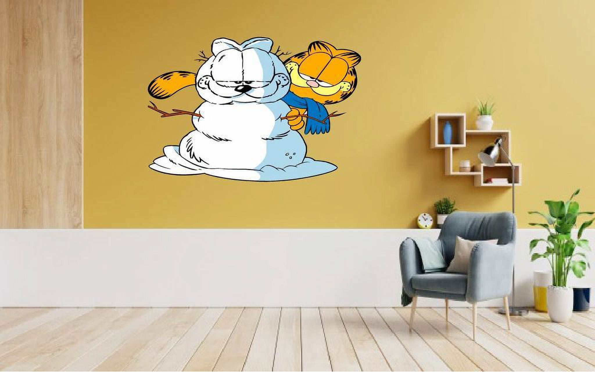 Garfield The Cat and Odie Angry Face Cartoon Character Wall Art Sticker ...
