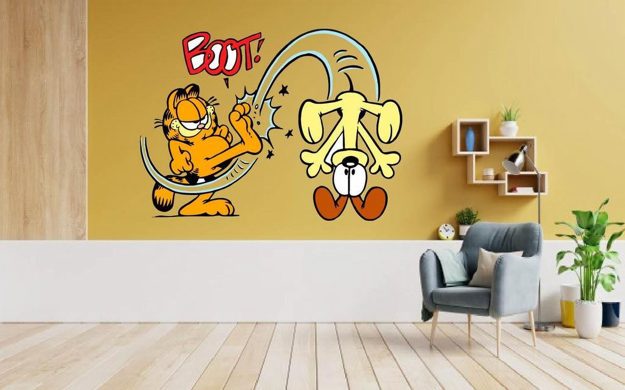 Garfield The Cat and Odie Jumping Cartoon Character Wall Art Sticker ...