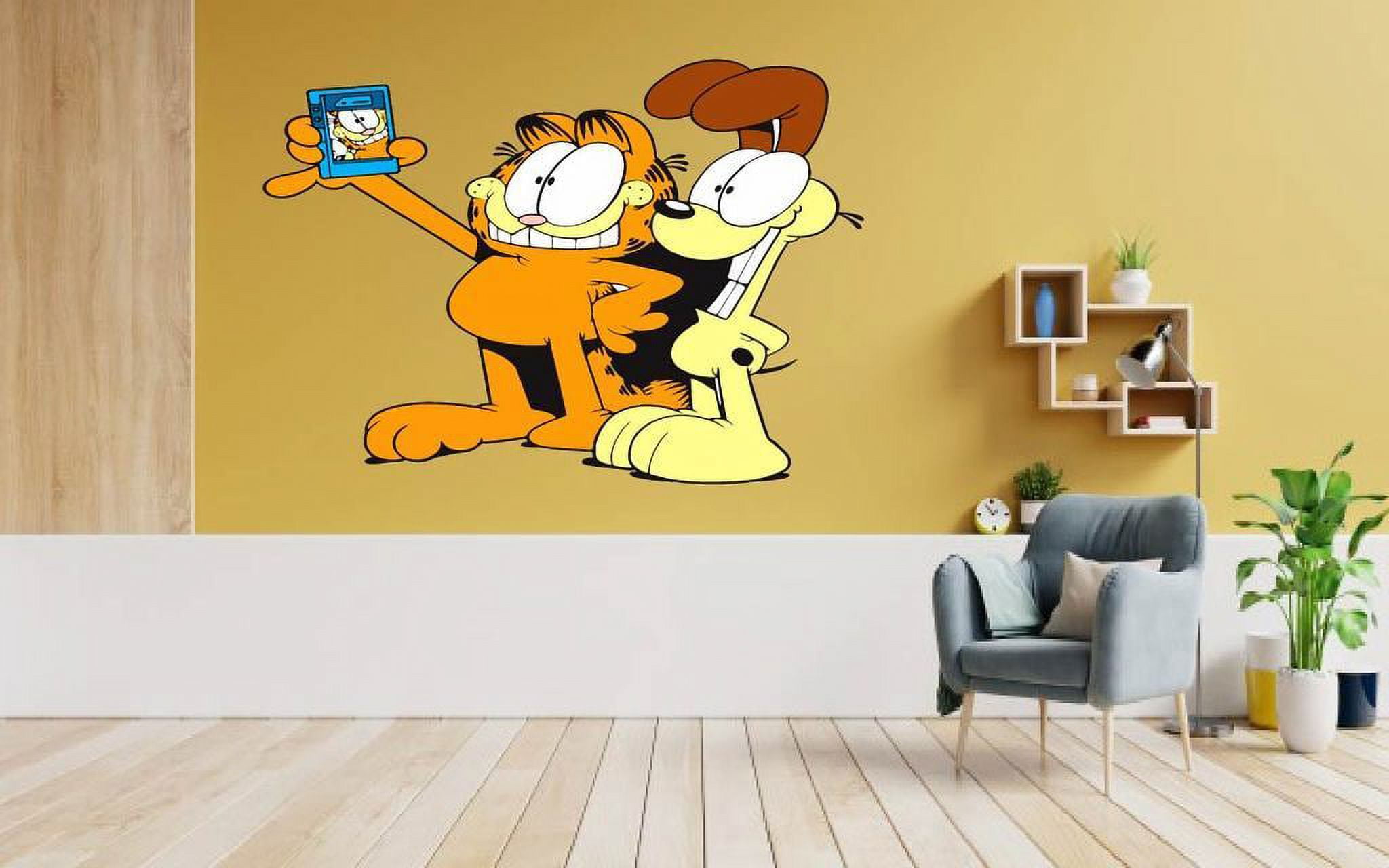 Garfield The Cat and Odie Taking Selfie Cartoon Character Wall Art ...