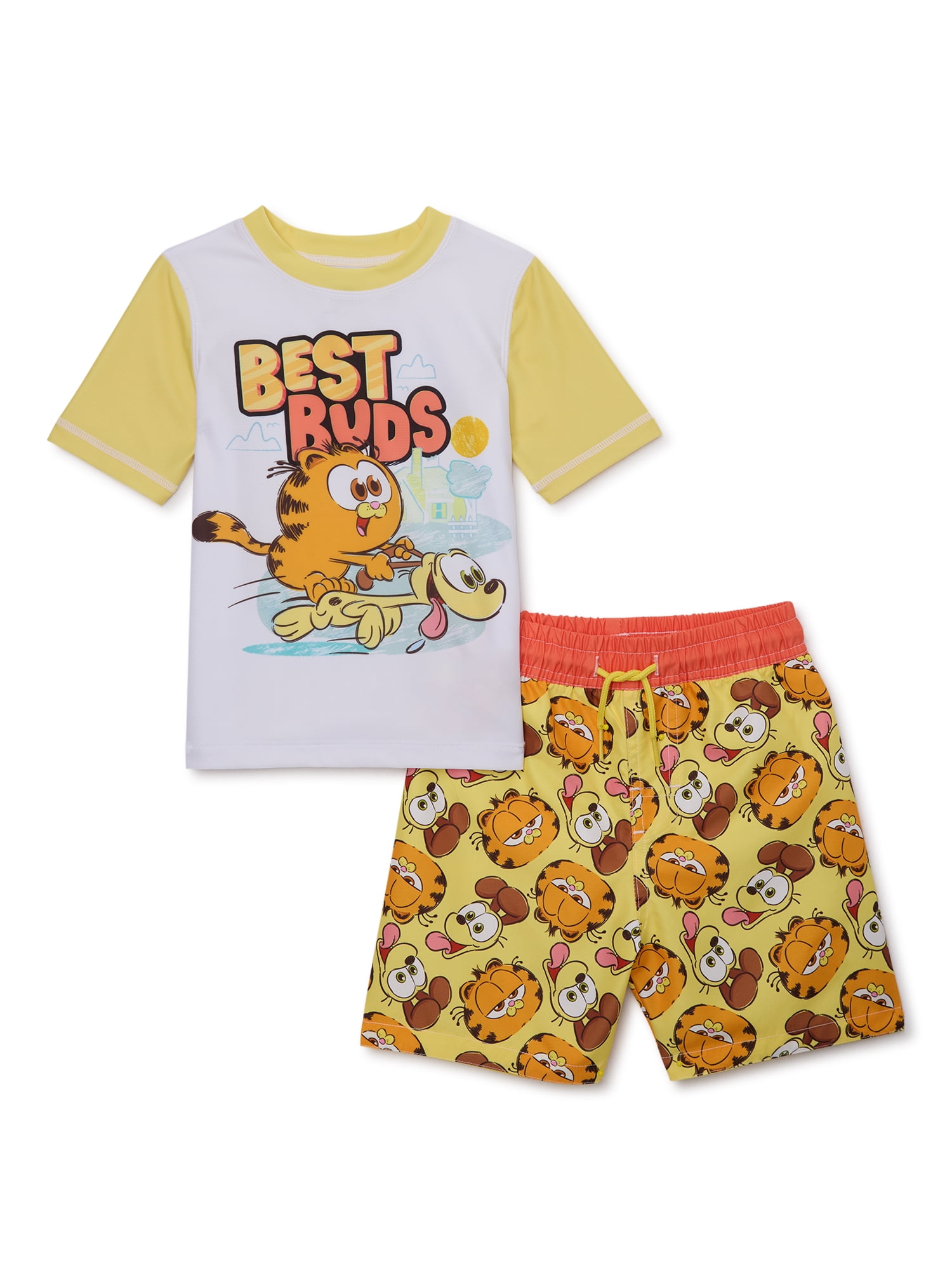 Garfield Toddler Boys Rashguard Swim Set, 2-pcs, Sizes 12M-5T, Yellow ...