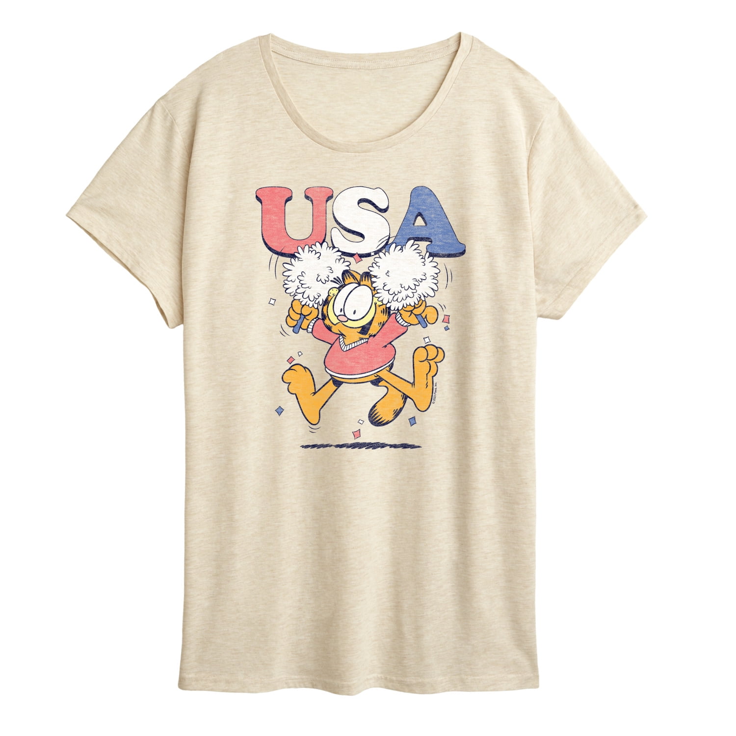 Garfield - USA Cheer - Women's Short Sleeve Graphic T-Shirt - Walmart.com