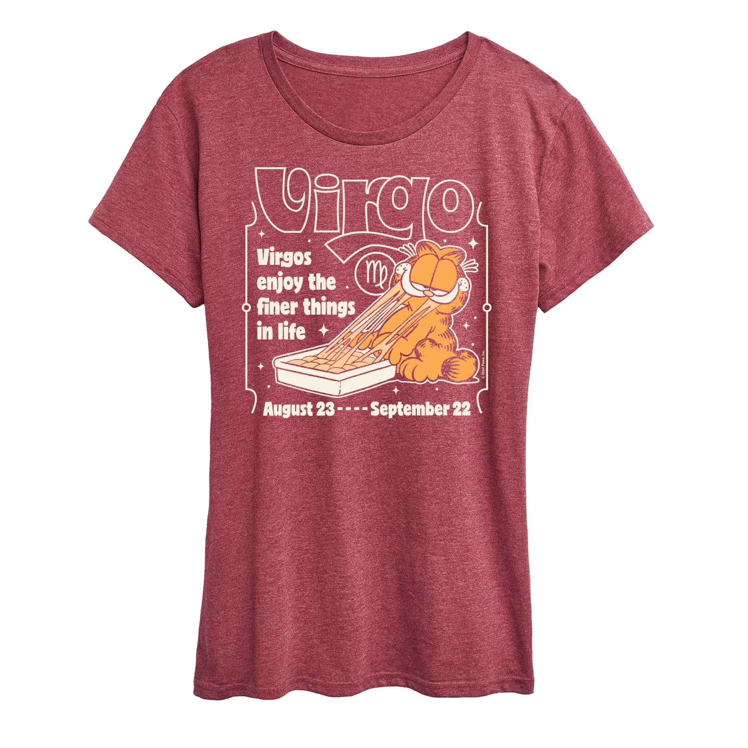Garfield - Virgo Garfield Astrology - Womens Short Sleeve Graphic T ...