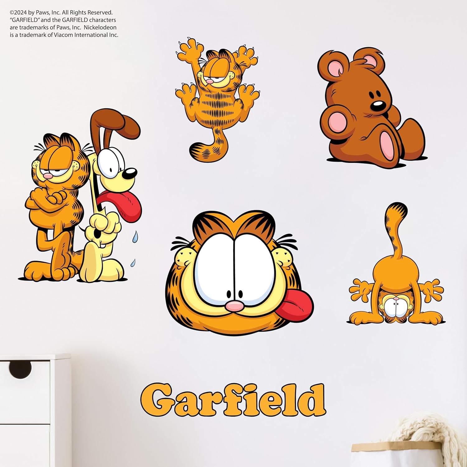 Garfield Wall Decals - Set of 6 Garfield, Odie, Pooky Vinyl Wall ...