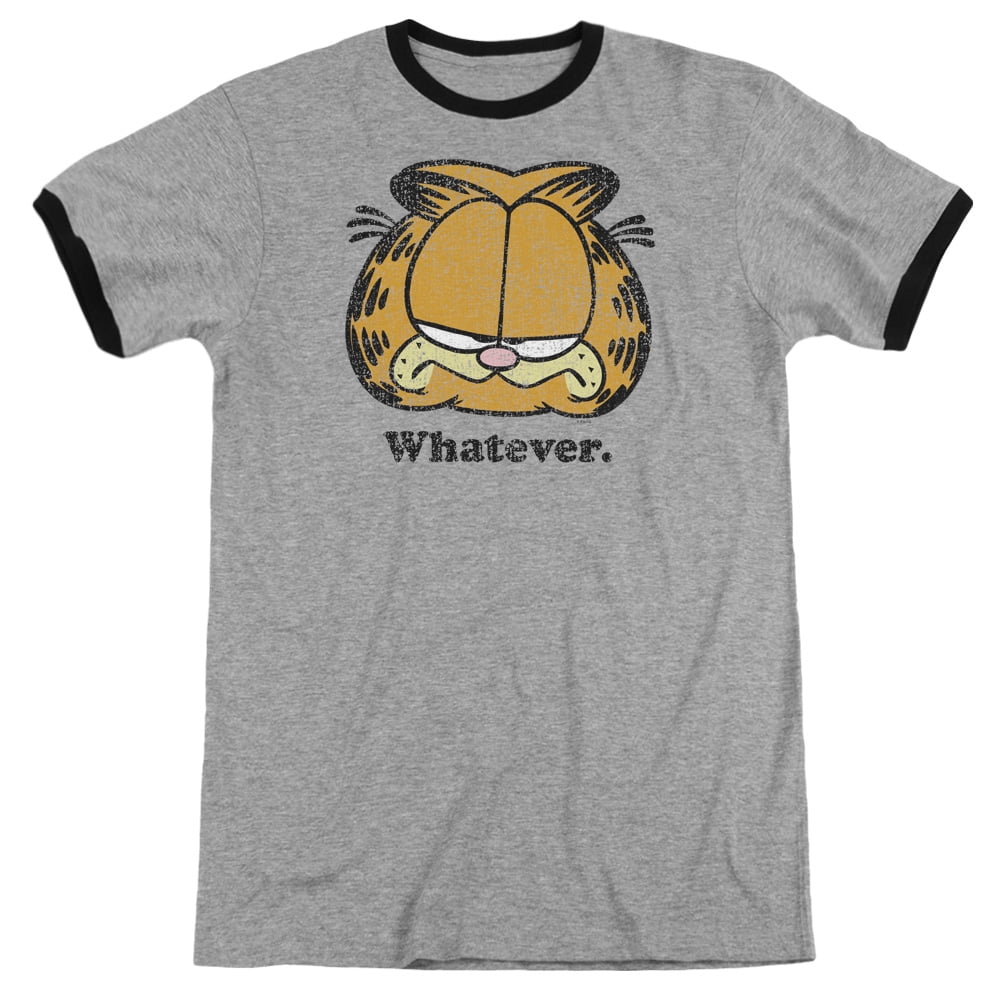 Garfield Whatever Adult Ringer-Heather Black - Walmart.com