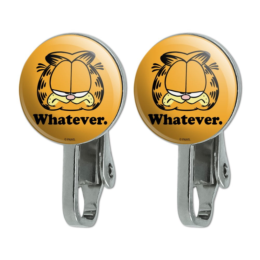 Garfield Whatever Face Novelty Clip-On Stud Earrings - Walmart.com