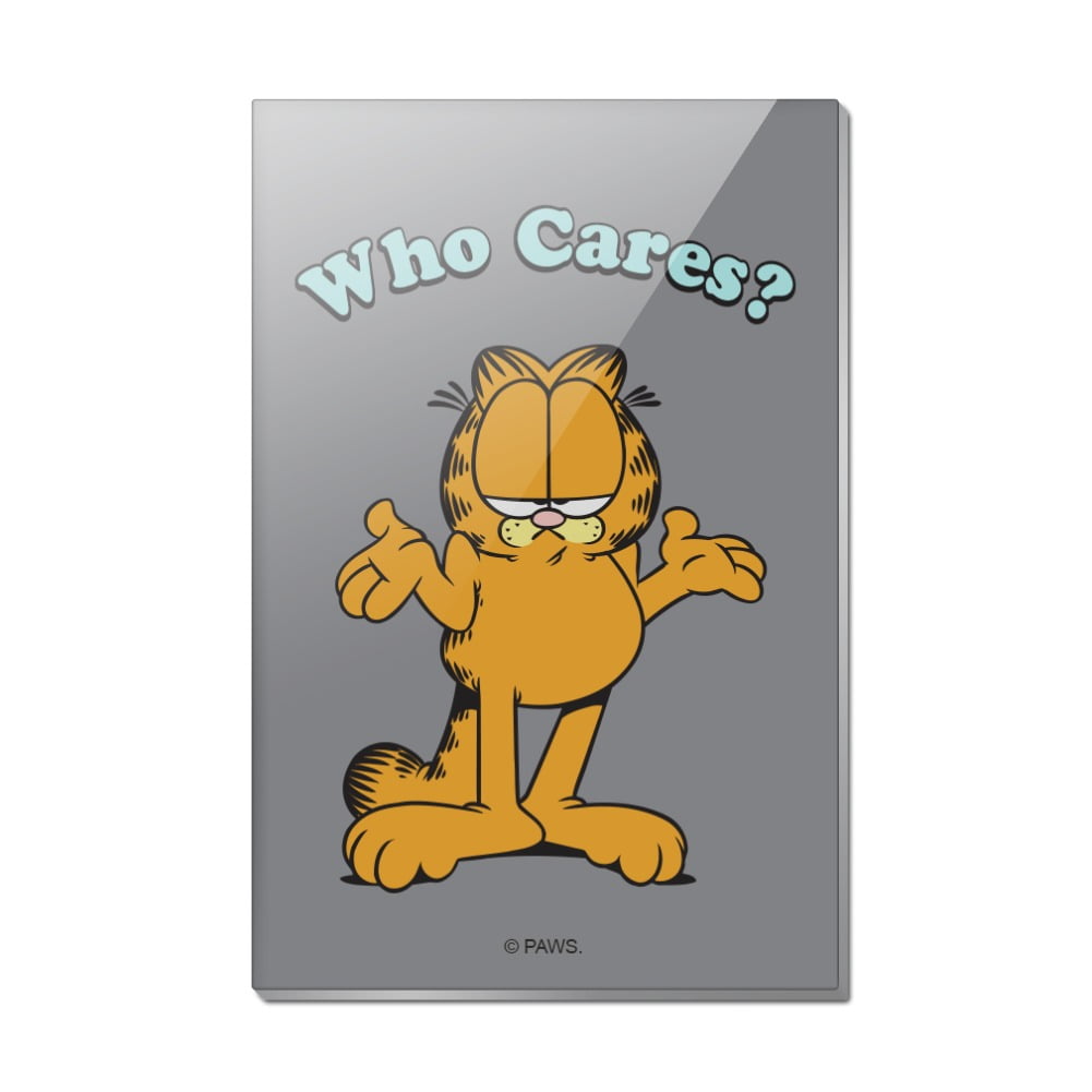 Garfield Who Cares? Rectangle Acrylic Fridge Refrigerator Magnet ...
