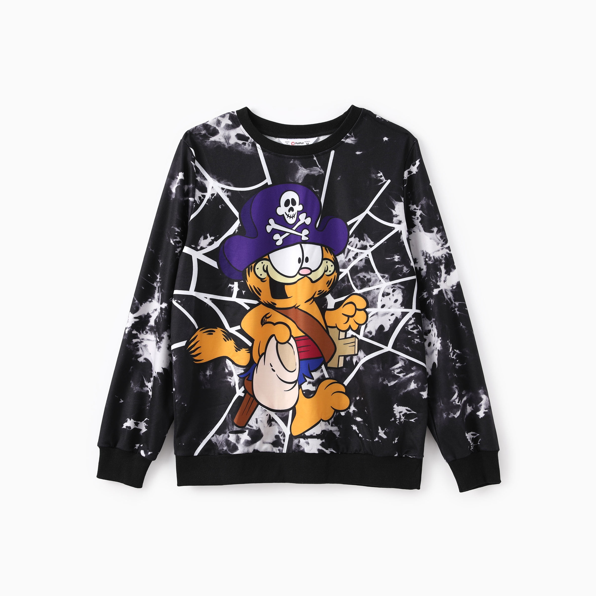 Garfield Women Sweatshirts Halloween Pirate Spider Web Tie Dye ...