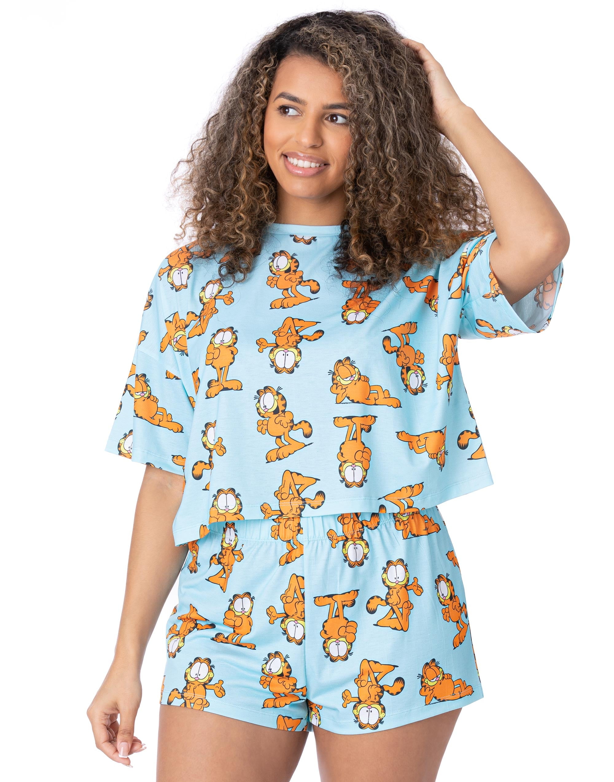Garfield Womens Blue Short Sleeve Short Leg Pyjama Set - Walmart.com