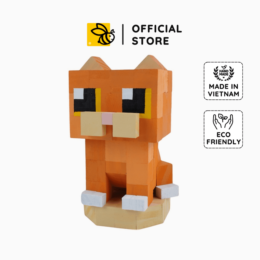 Garfield Wooden Model – Handmade Pixel Art Decor, DIY Gift, Unique ...