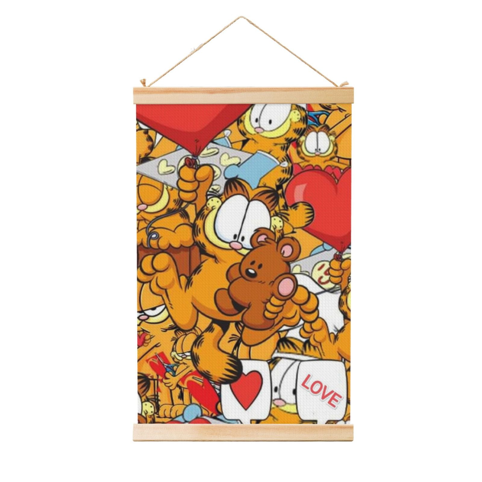 Garfield Wooden Shaft Hanging Poster Home Decor Poster Wall Art ...