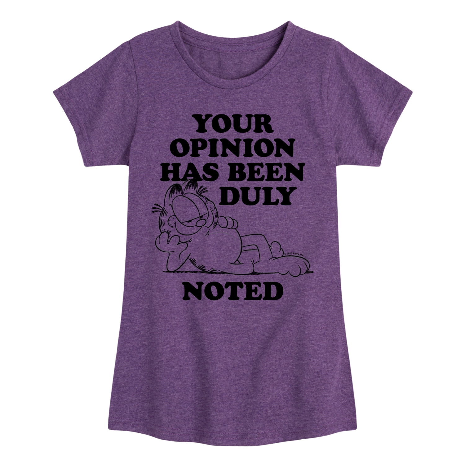 Garfield - Your Opinion Has Been Duly Noted - Toddler & Youth Girls ...