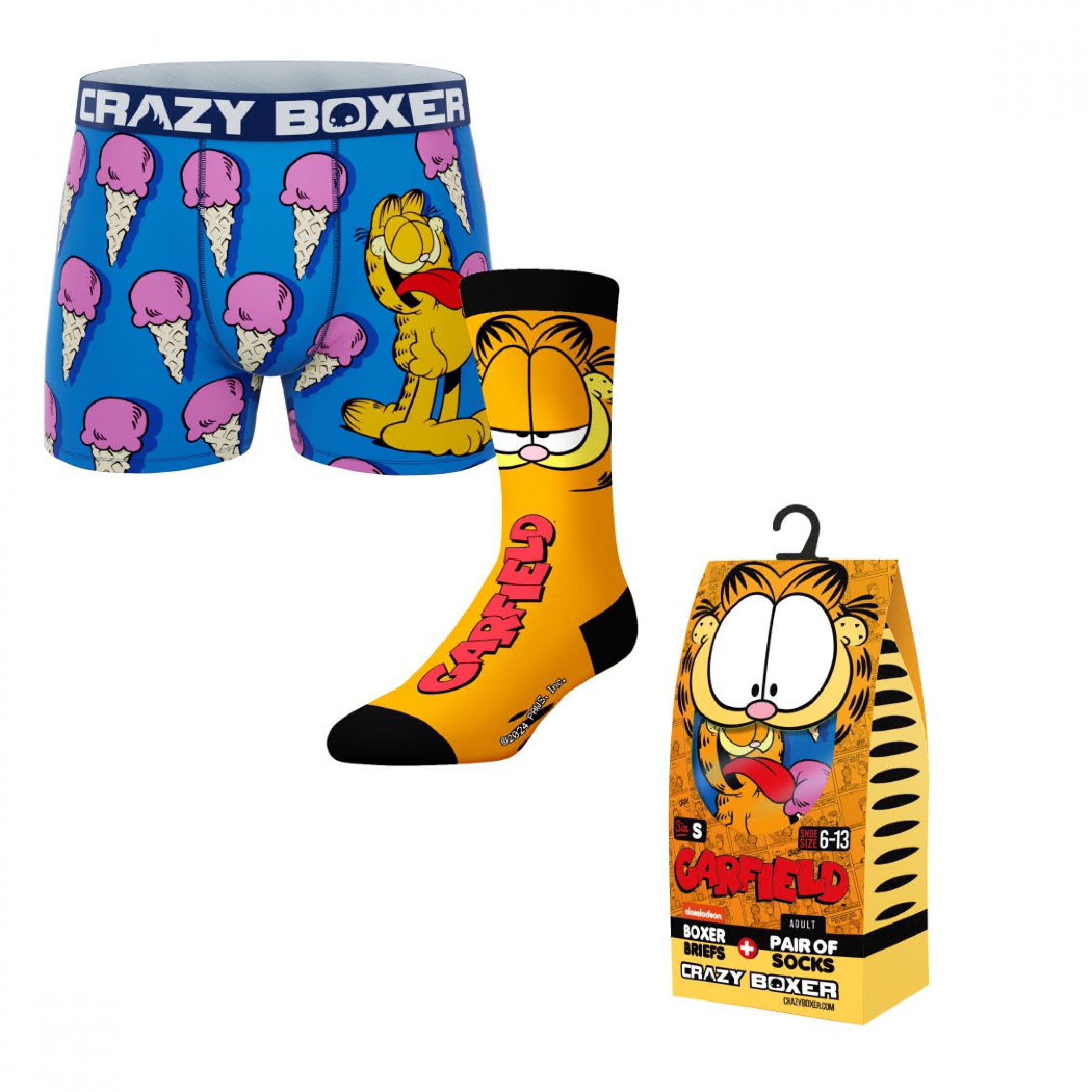 Garfield 891583-small-28- Ice Cream Mens Boxer Briefs & Socks Paper Bag ...