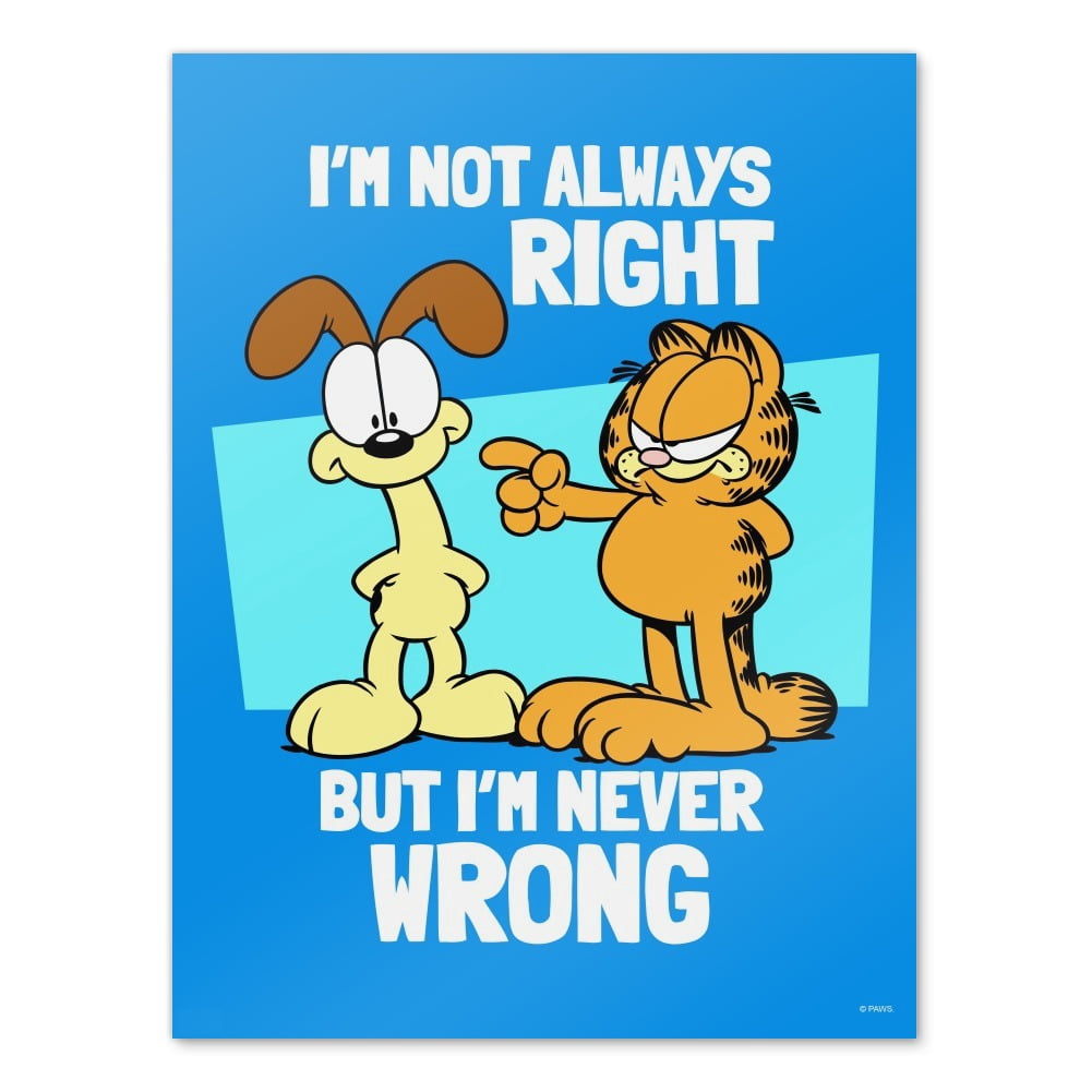 Garfield and Odie I'm Never Wrong Wall Art Picture Paper Poster Décor ...