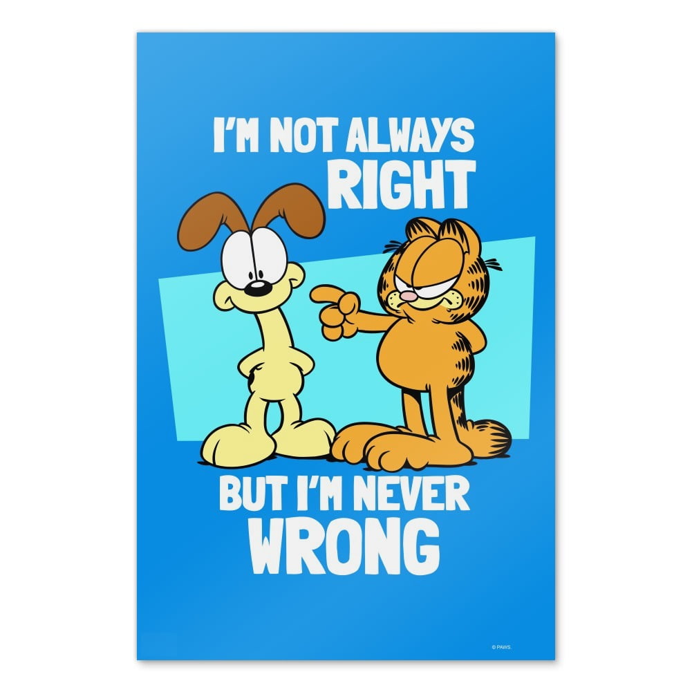Garfield and Odie I'm Never Wrong Wall Art Picture Paper Poster Décor ...