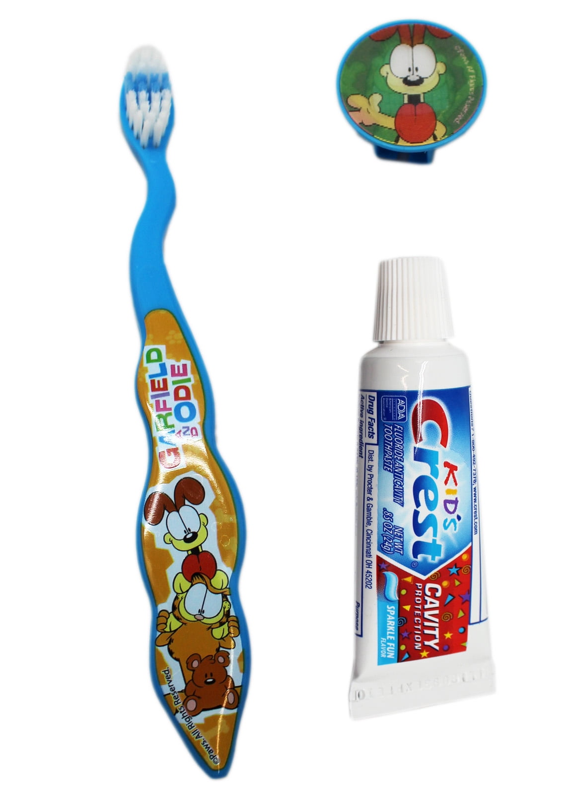 Garfield and Odie Toothbrush and Toothpaste Travel Kit (Blue Toothbrush ...
