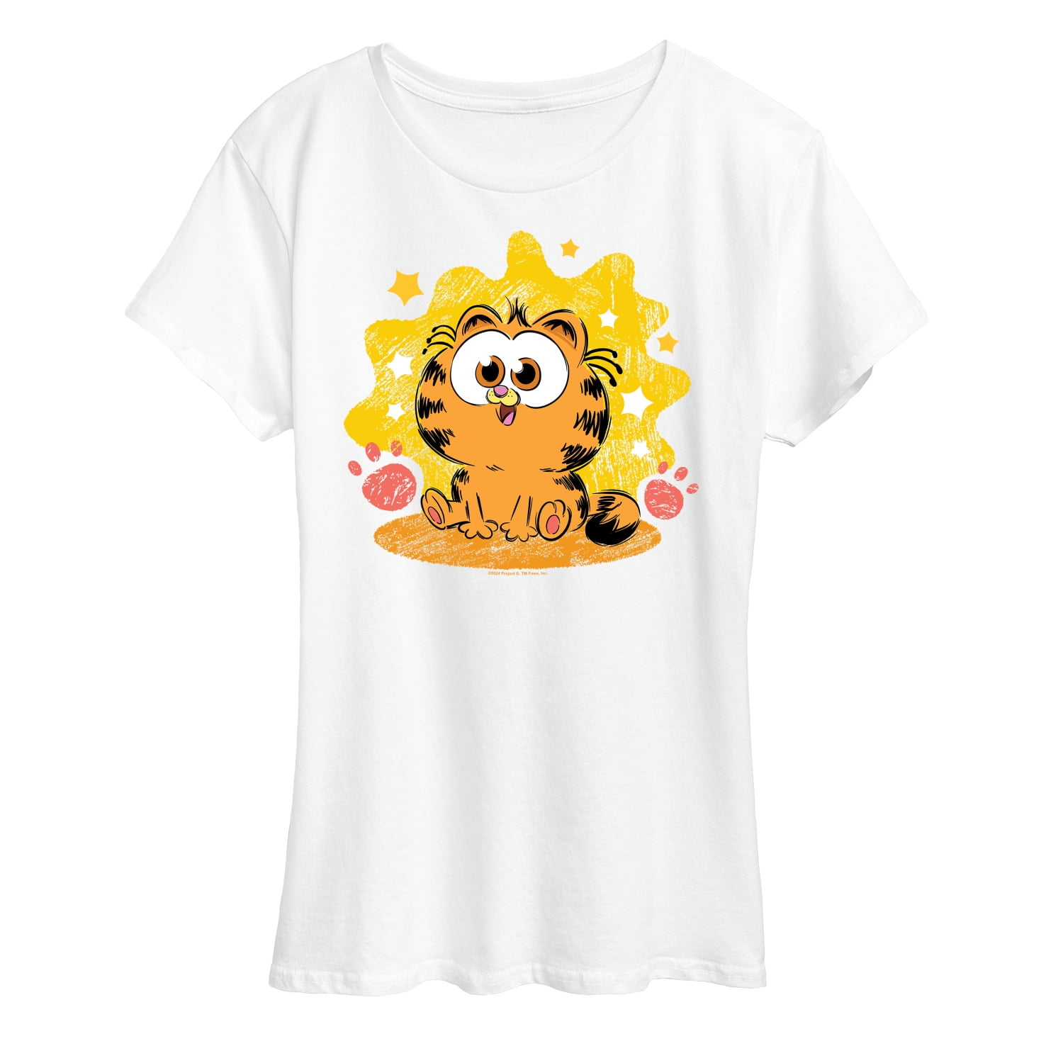 Garfield the Movie - Baby Garfield Paws And Stars - Ladies Short Sleeve ...