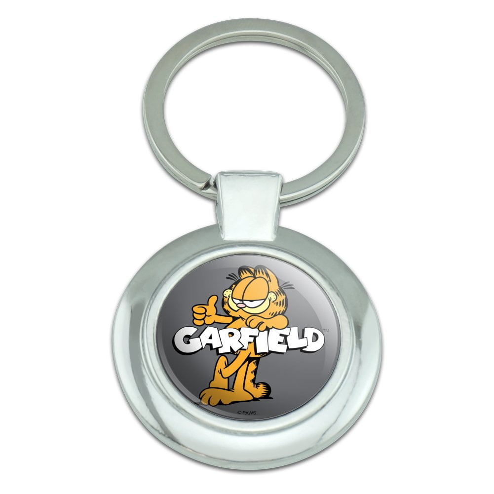 Garfield with Logo Keychain Classy Round Chrome Plated Metal - Walmart.com