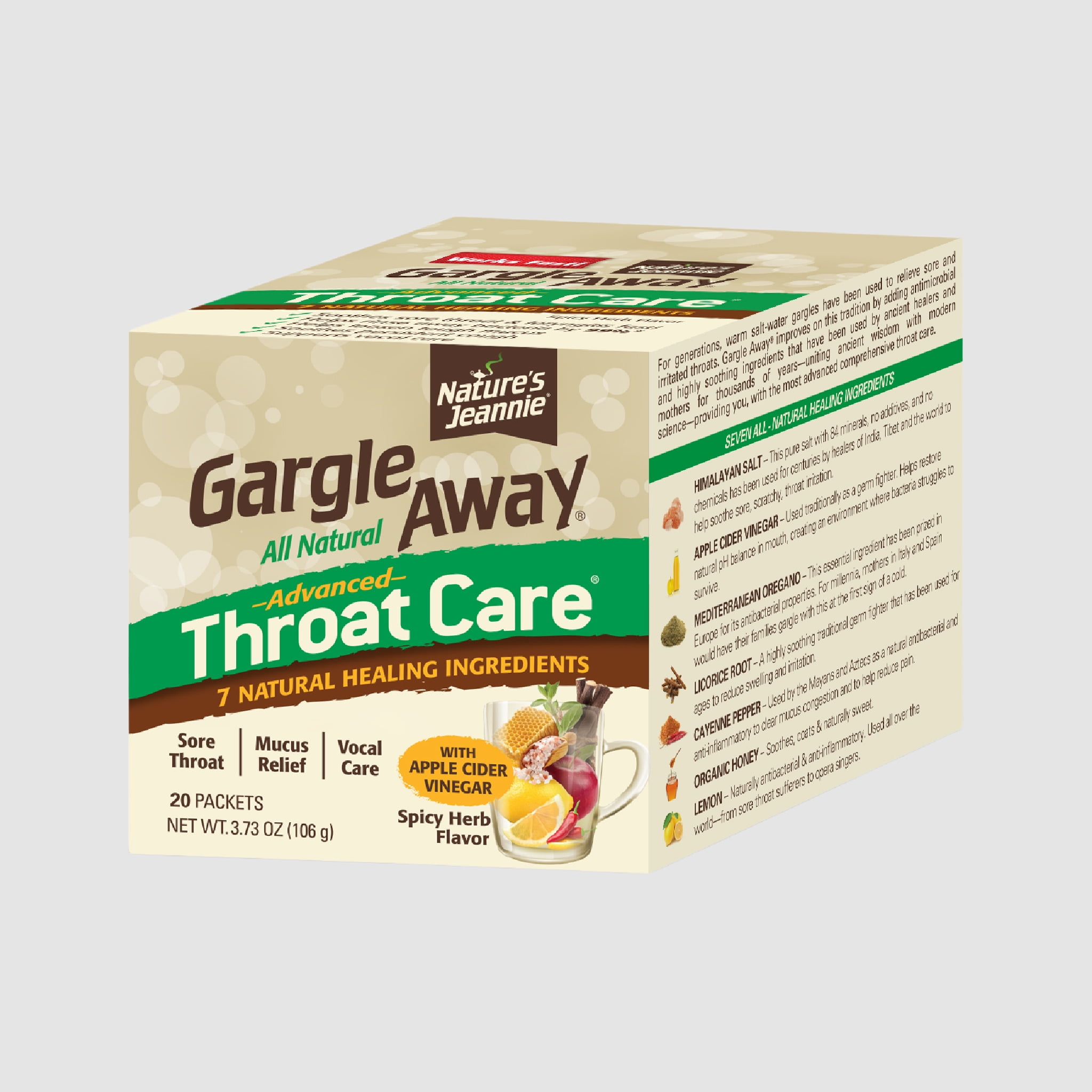 Gargle Away All-Natural Throat Care - Soothes Sore Throat, Mucus, Cough ...