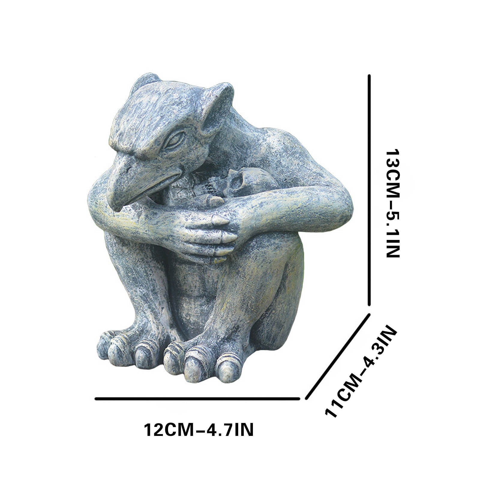 Amacok 4.5 Inch Mini Gothic Gargoyle Statue for Outdoor Garden Decor ...