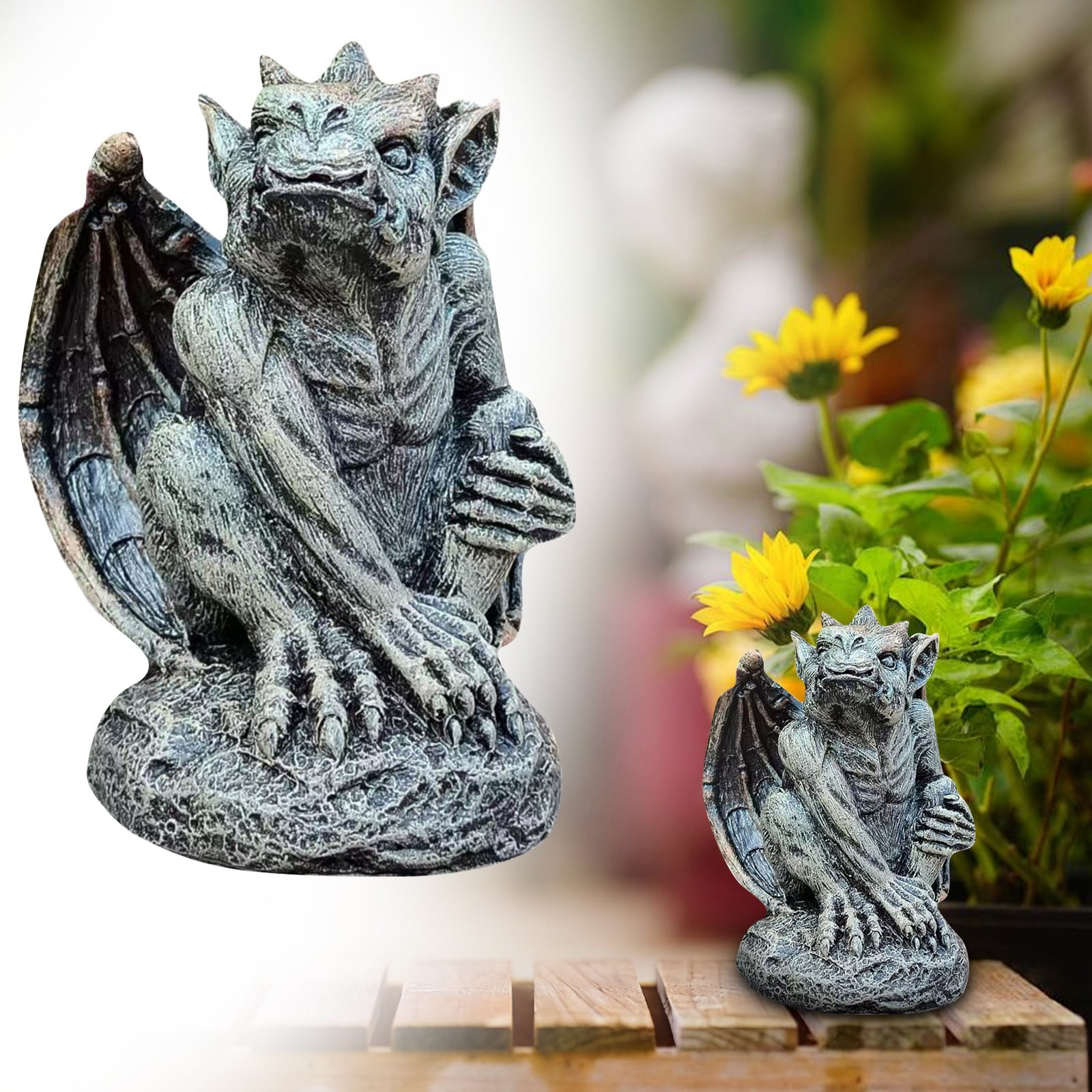 Gargoyle Statues Outdoor, Poised Protector Winged Gargoyle Statue ...