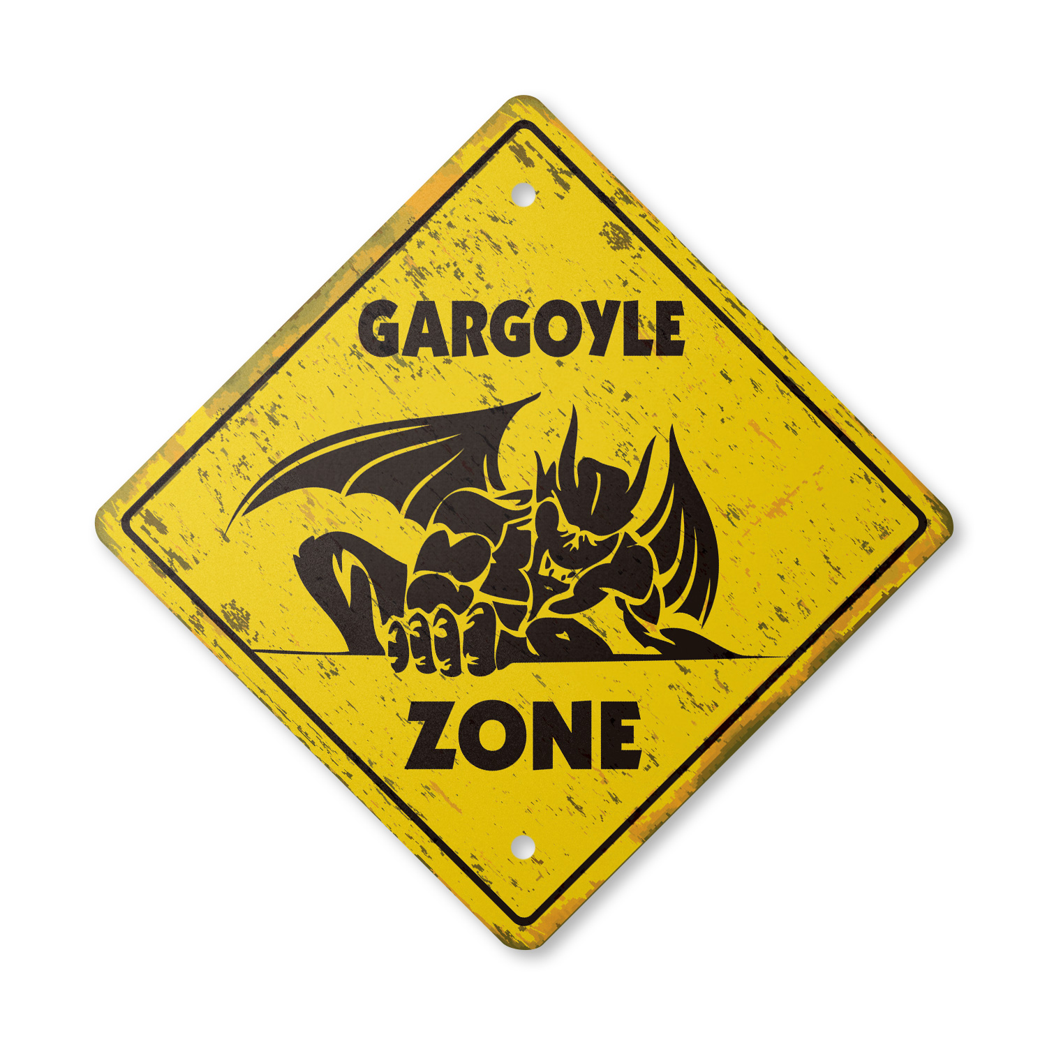 Gargoyle Vintage Crossing Sign Zone Xing | Indoor/Outdoor Plastic | 14 ...