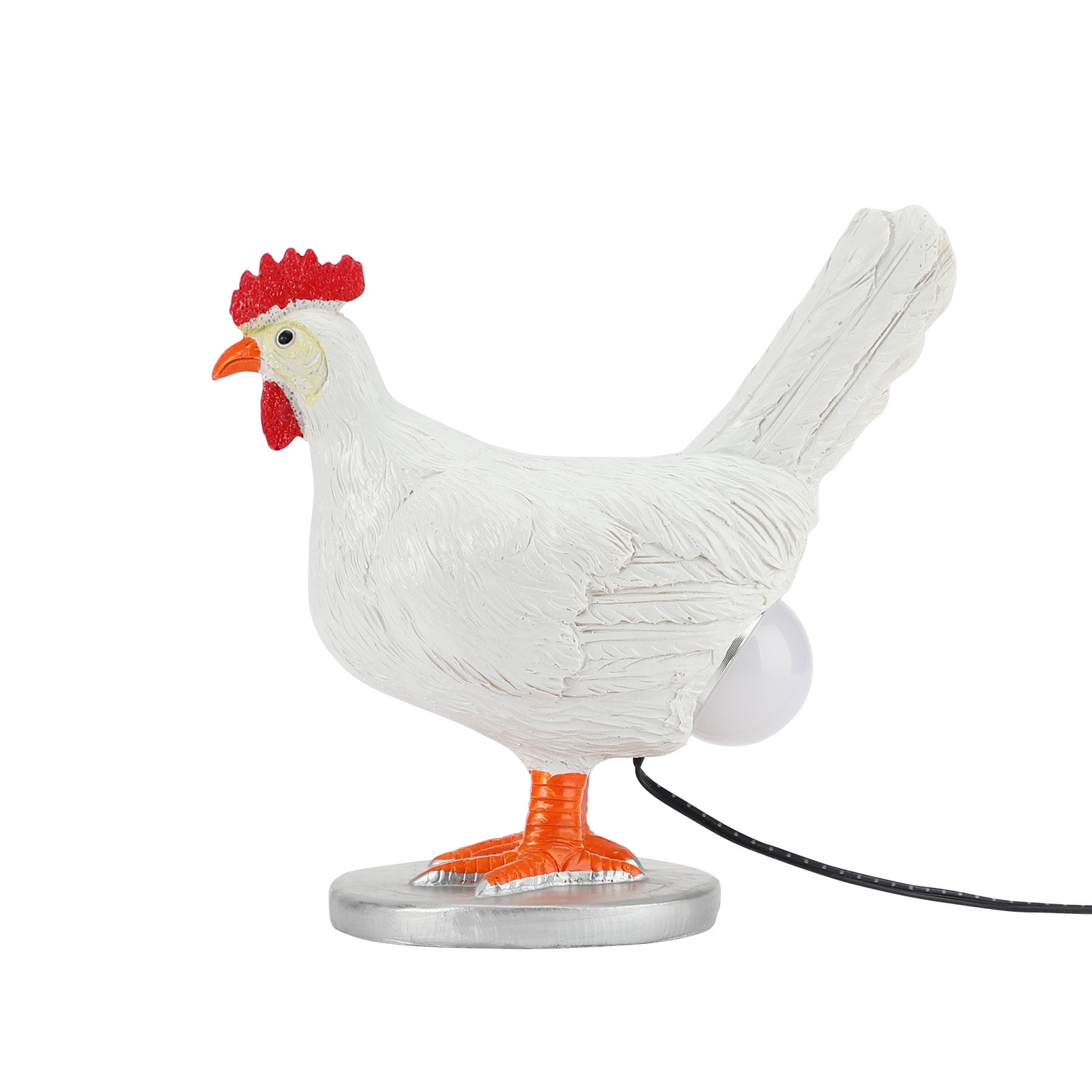 Garhelper Chicken Egg Lamp Rooster Table Lamp Resin Hen Laying Egg Bulb ...